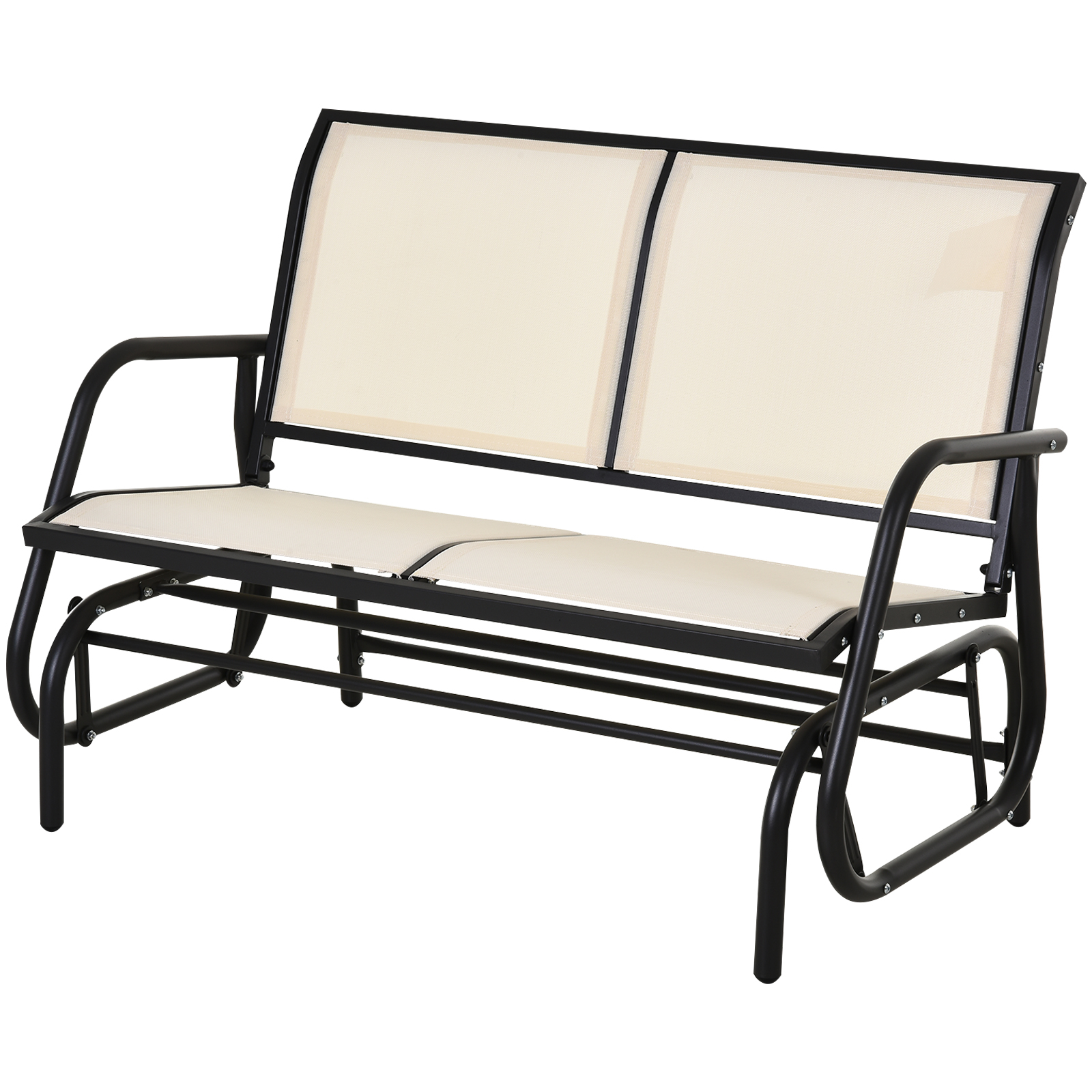 Outsunny Outdoor Double Rocking Chair with a Comfortable Sling Fabric ...