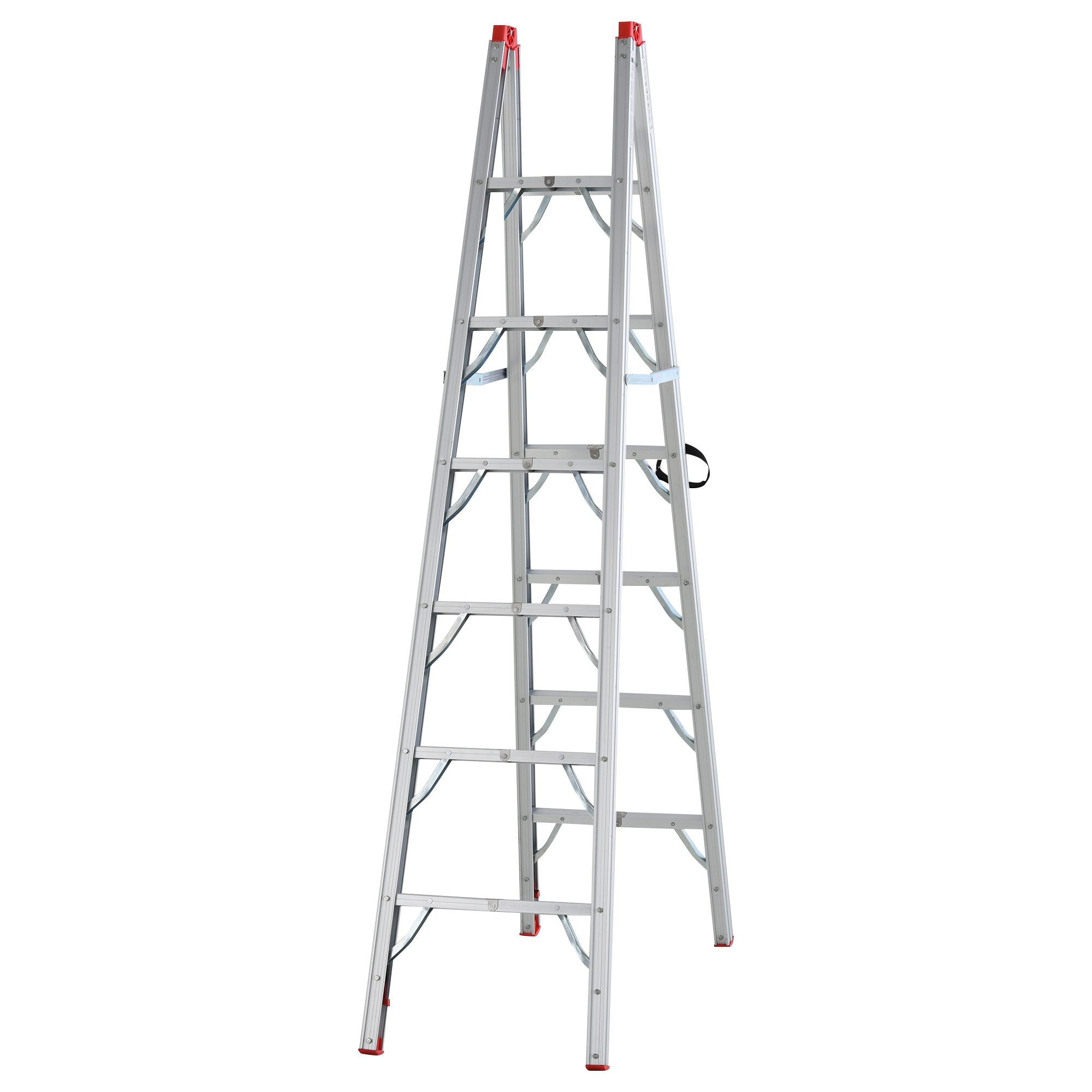 HOMCOM Multi-Purpose Folding Aluminum Alloy Ladder with 6 Platform ...