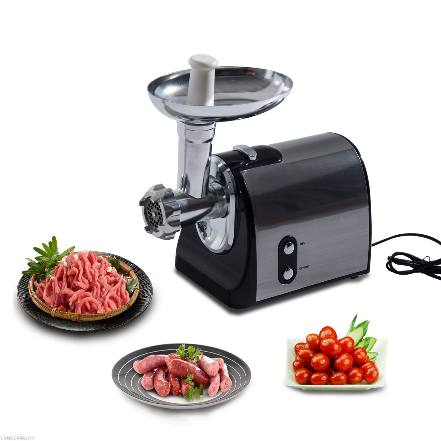 HOMCOM 1200W Electric Meat Grinder Sausage Maker - Stainless Steel ...