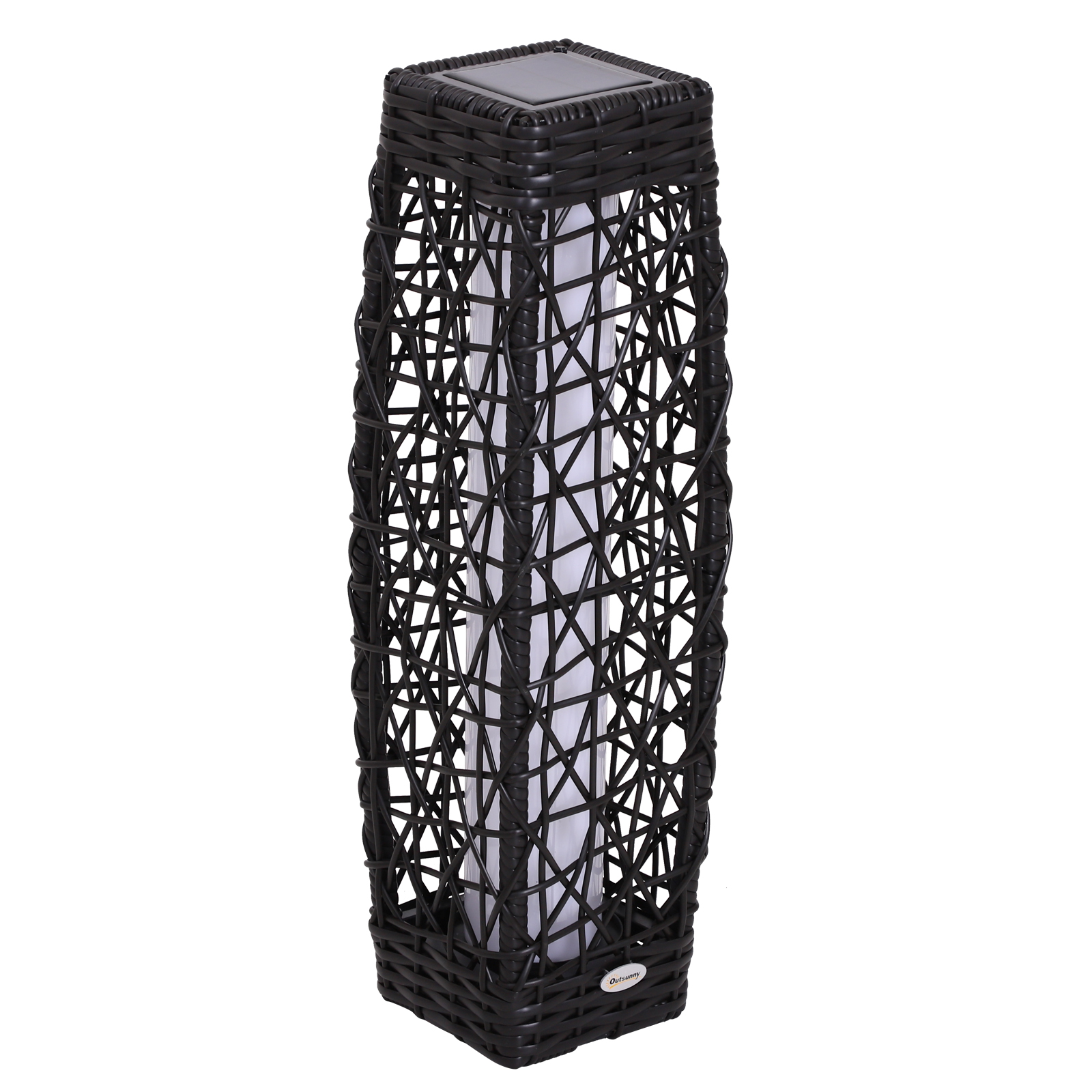 Outsunny Garden Solar Powered LED Rattan Floor Lamp Outdoor Decorative ...