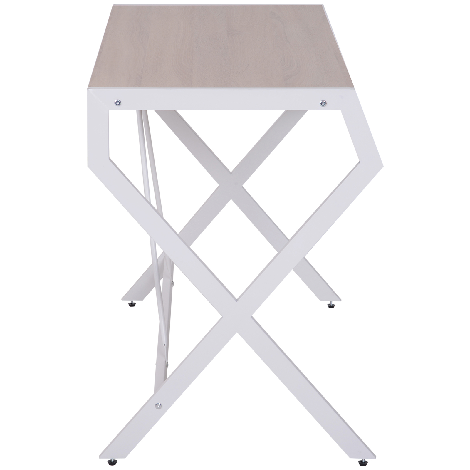 HOMCOM Wood Metal Modern Computer Desk for Small Space with Slide Out ...