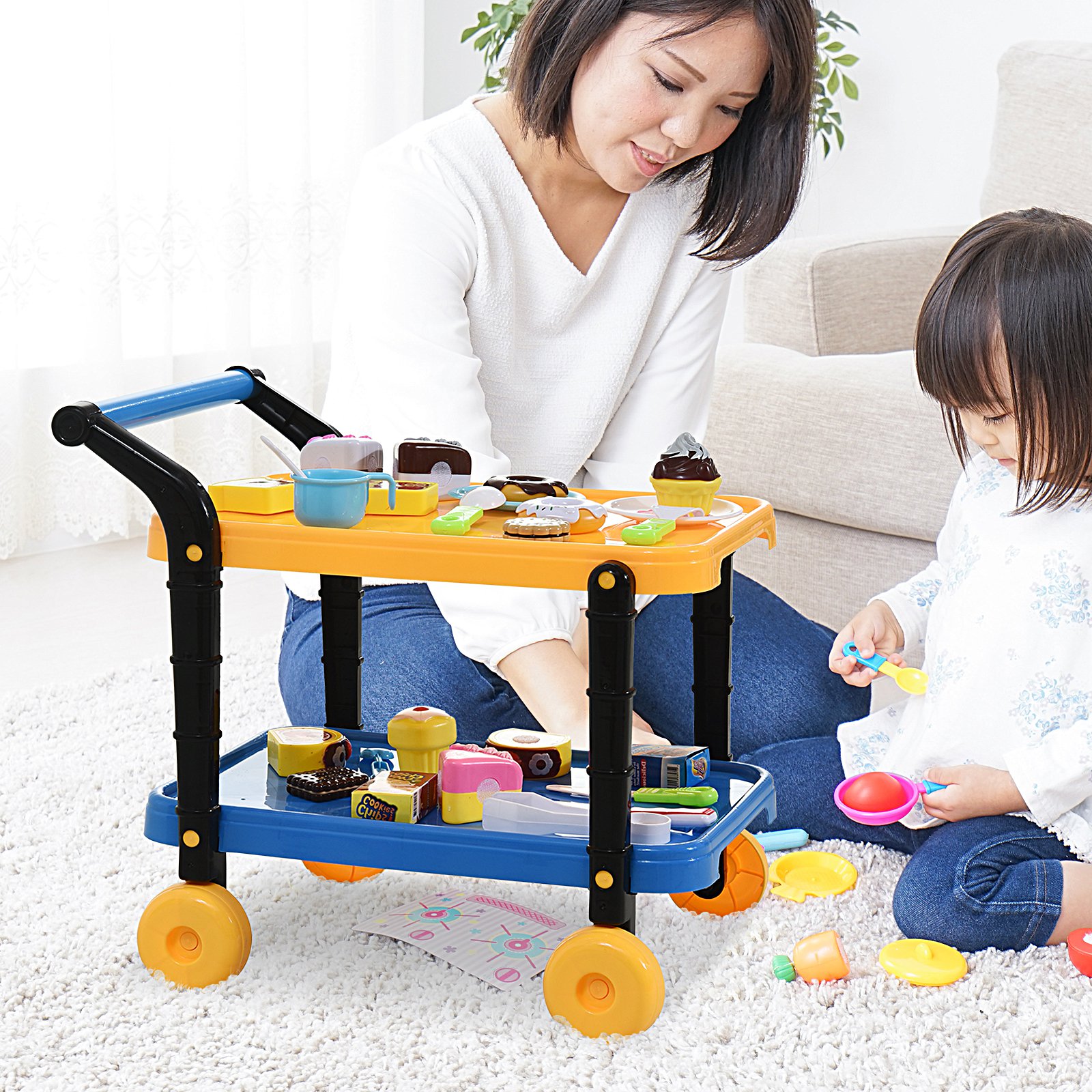 HOMCOM Eco-friendly material Kids Cart Cake Playset 38 pcs Educational ...