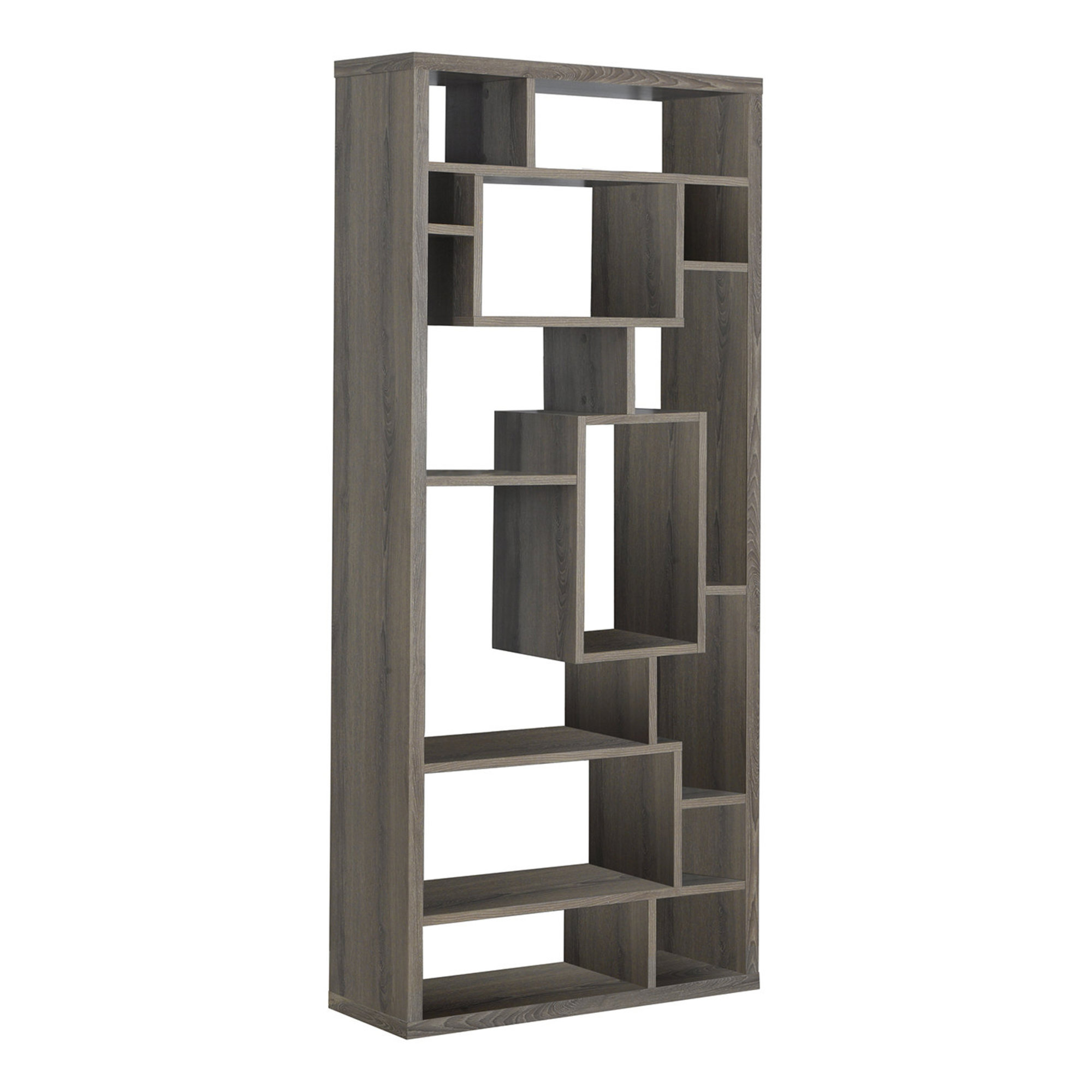 Monarch 72"H Modern Backless Bookcase with Asymmetrical Shelves - Dark ...