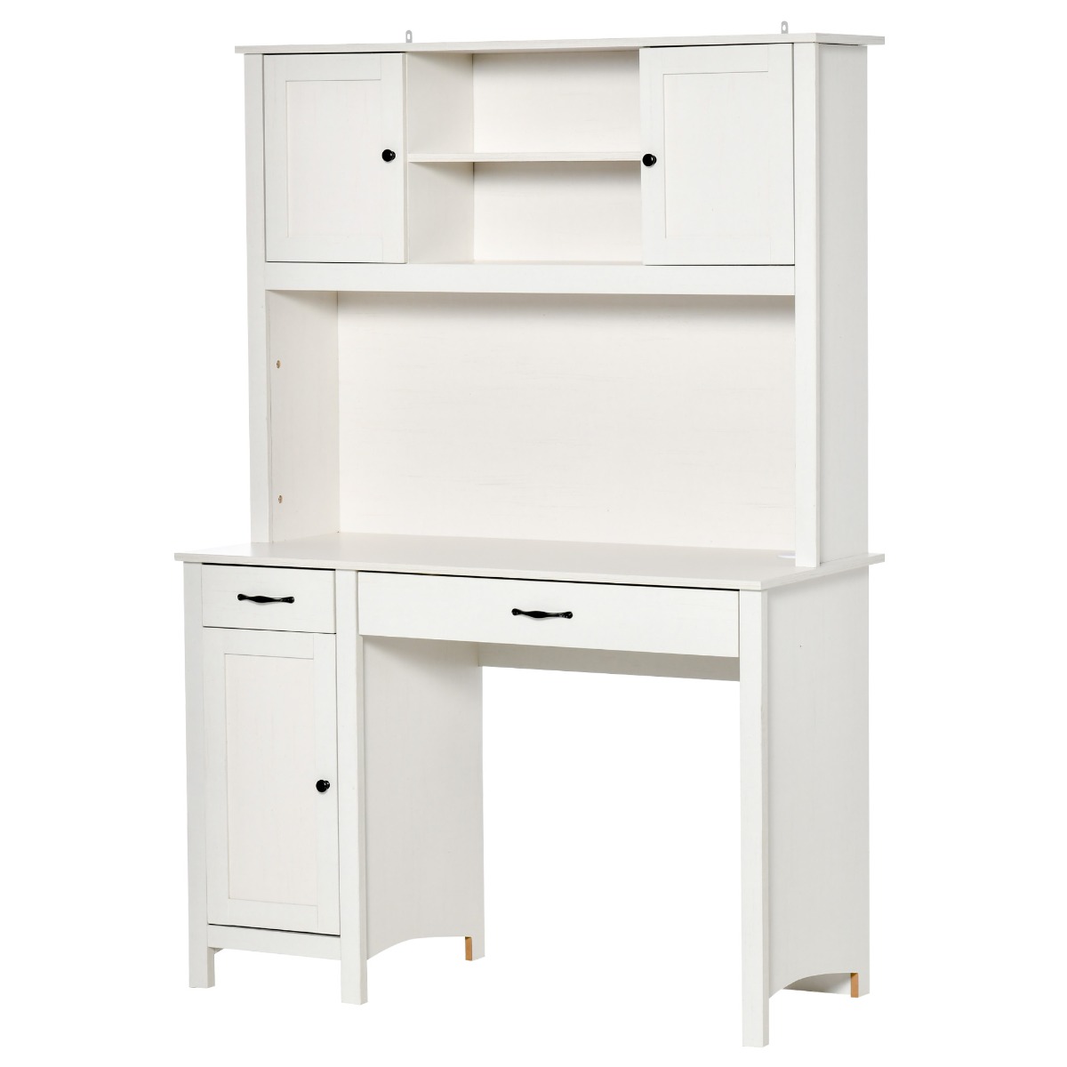 HOMCOM Computer Desk with Cable Management Home Office Workstation with ...