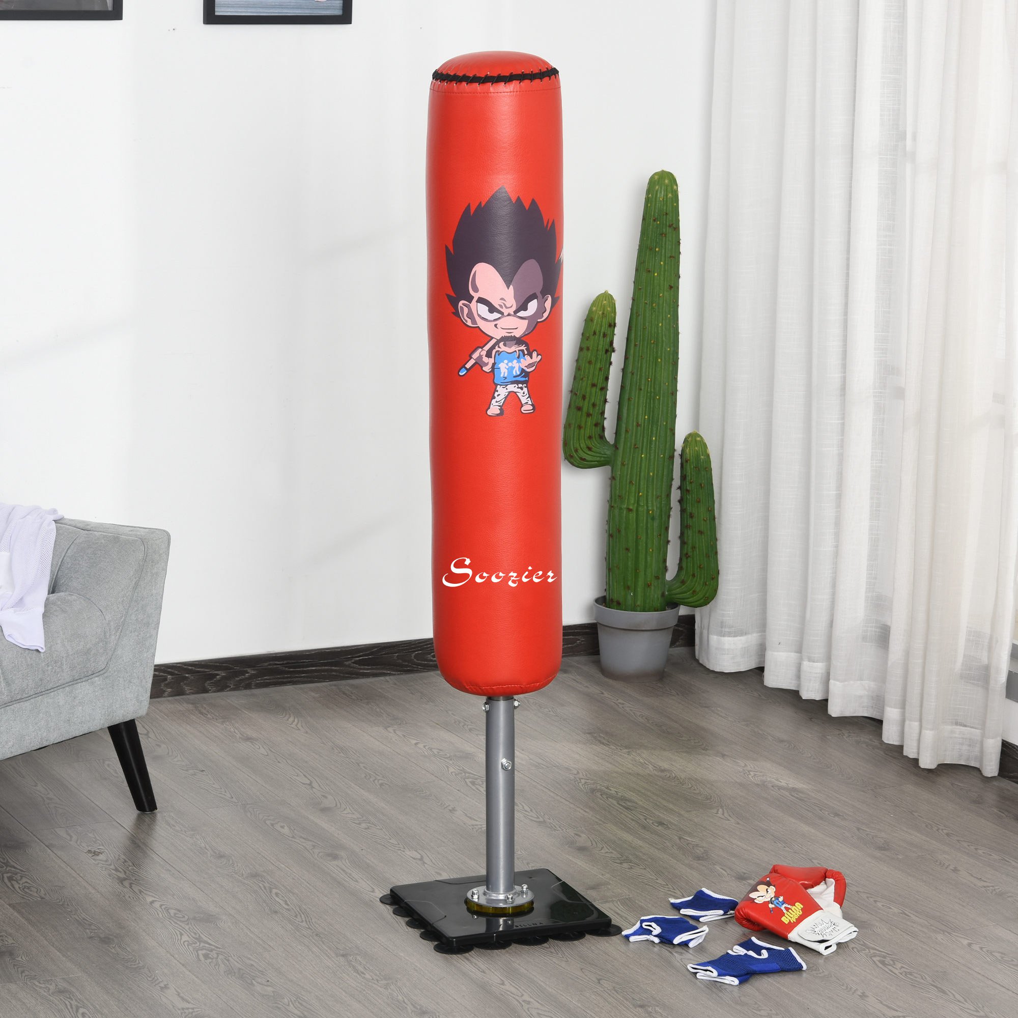 Soozier 57" Free Standing Kids Boxing Stand Punching Bag w/Suction Cup ...