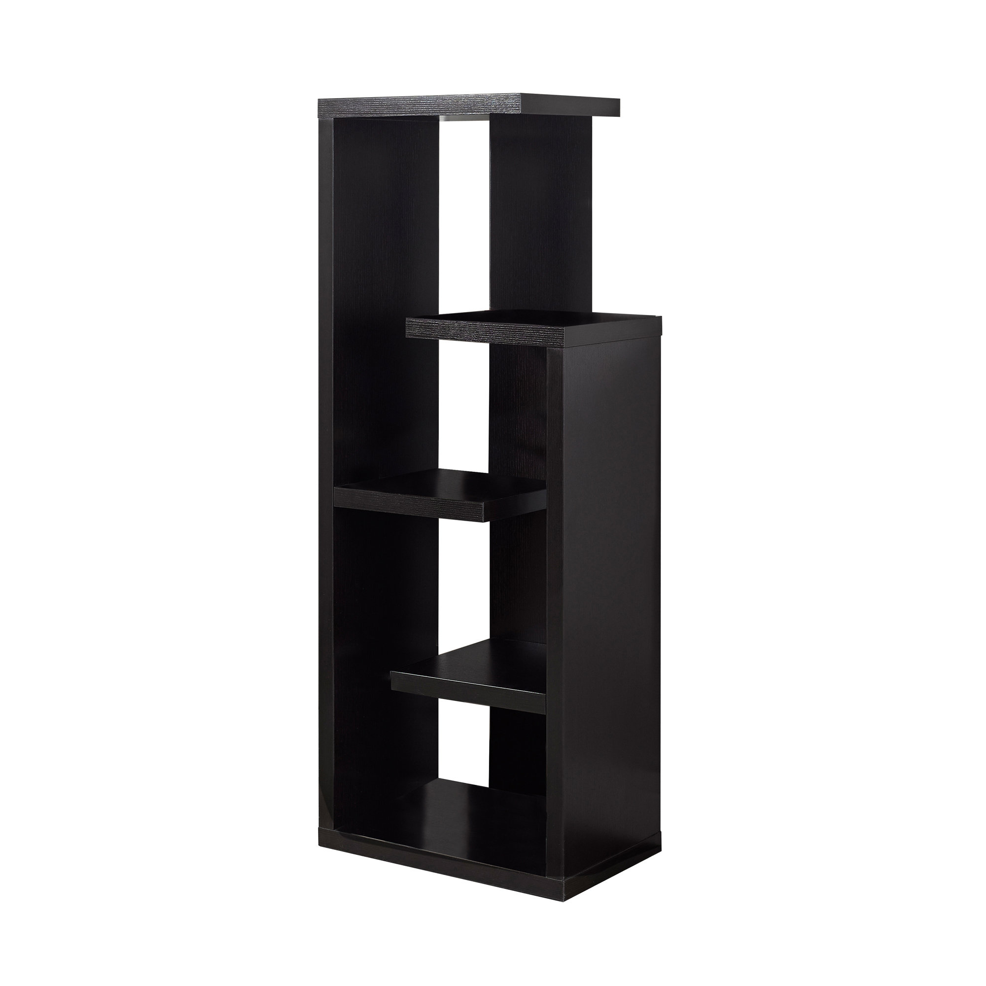 Monarch 48" Modern 5-Tier Open Concept Display Shelves Wood Grain-Look ...