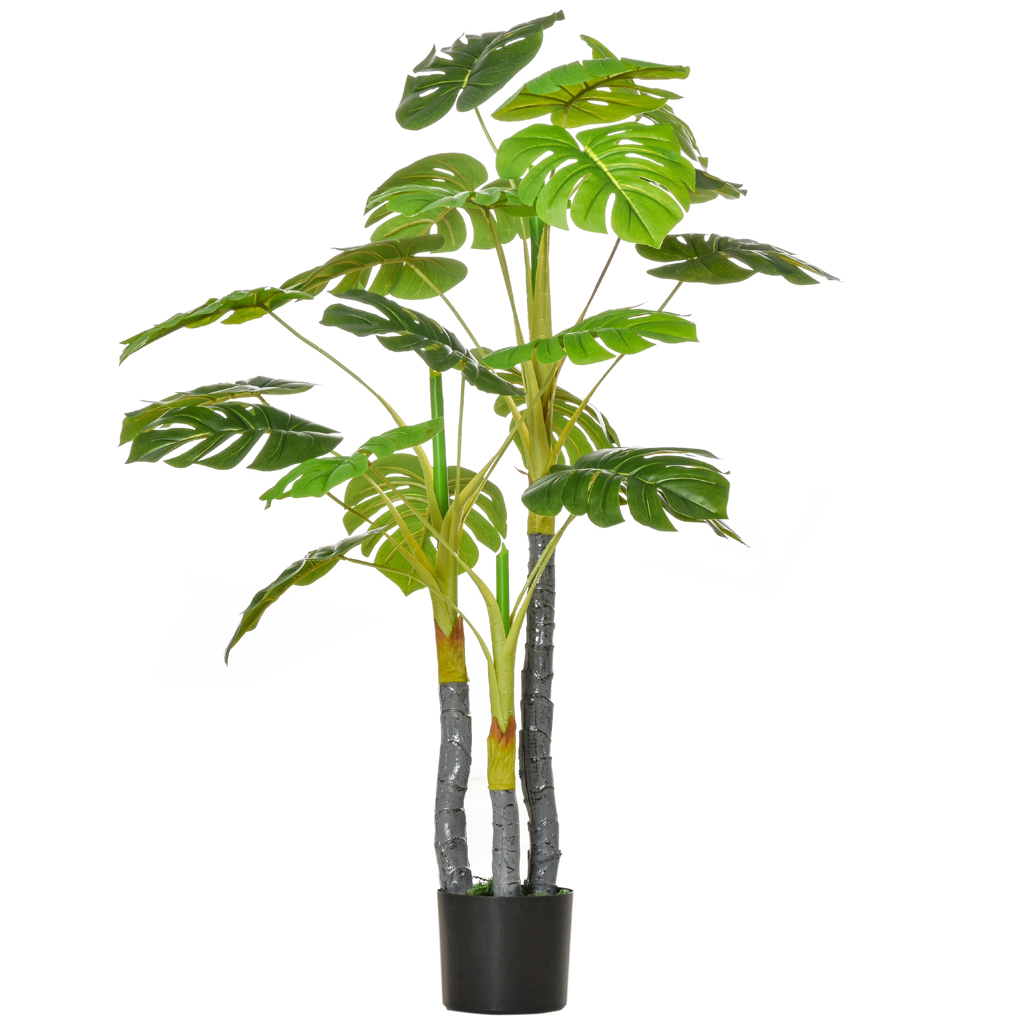 HOMCOM 4ft Artificial Monstera Tree, Faux Decorative Plant in Nursery ...