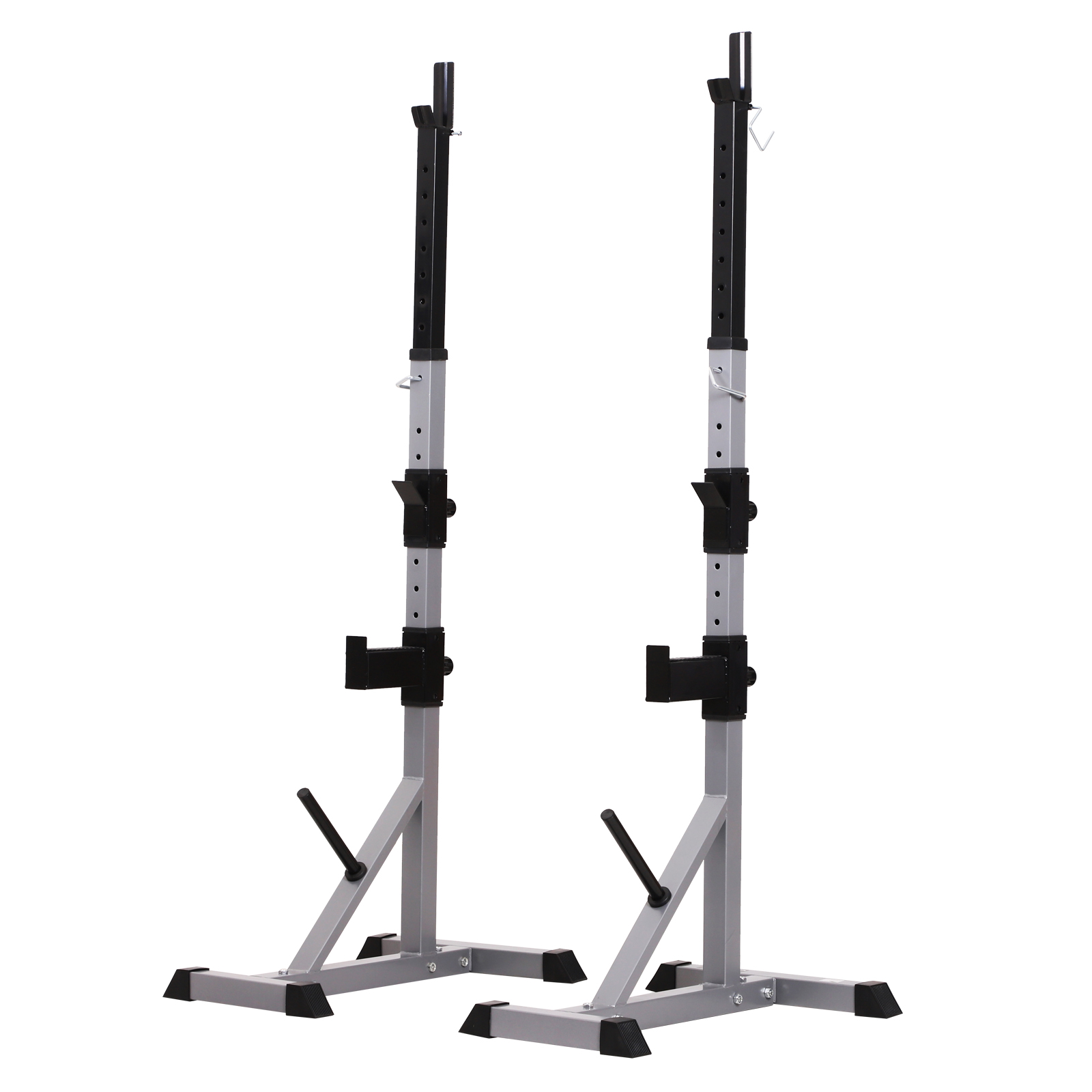 Soozier Adjustable Pair of Barbell Squat Racks Portable Stand Weight ...