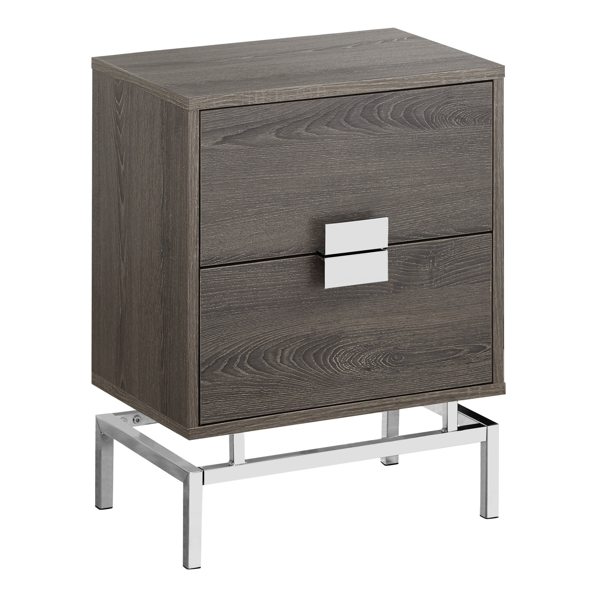 Monarch 24" Retro Inspired 2 Drawer End Table Night Stand with Metal ...