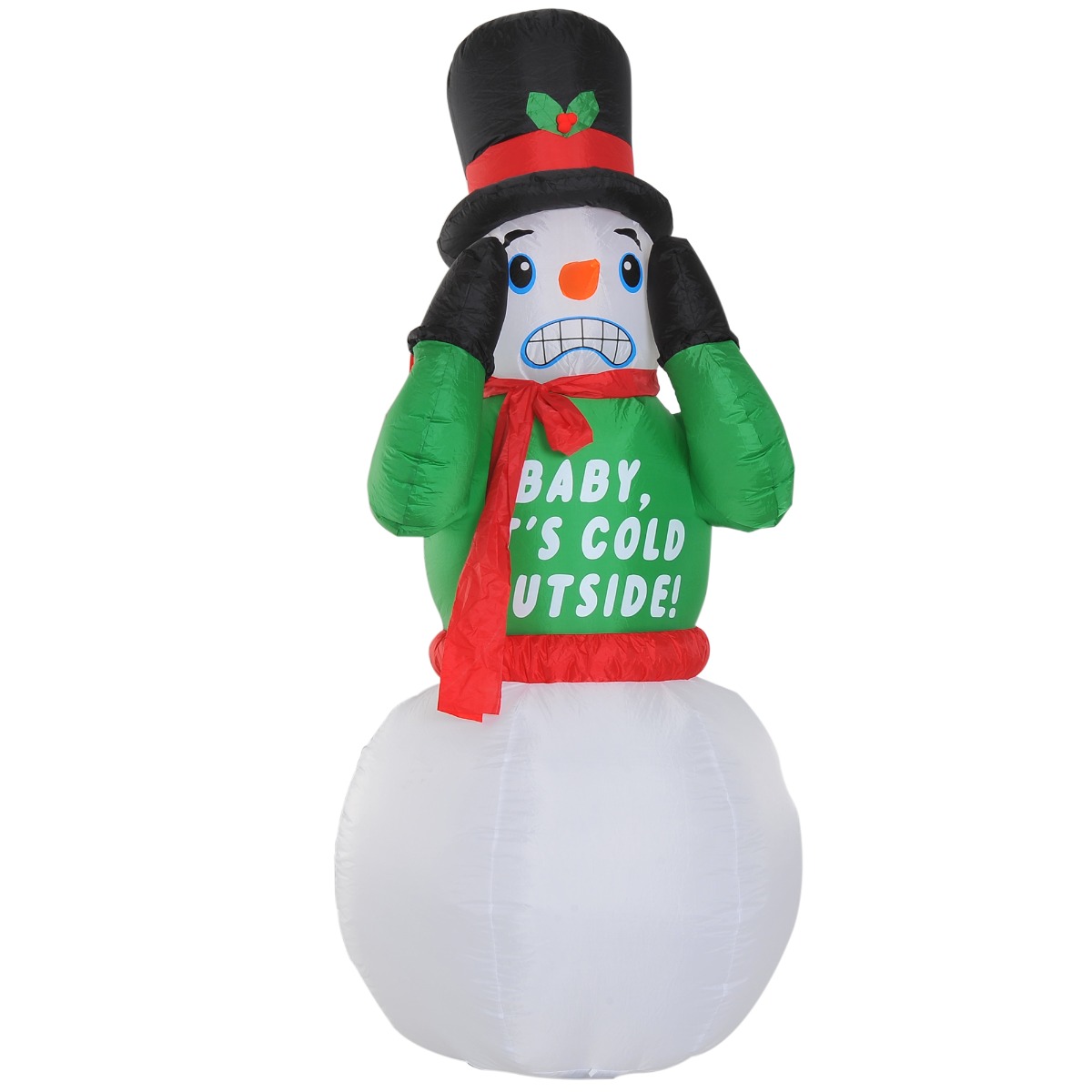 HomCom 7 Foot Tall Animated Christmas Shivering Snowman Holiday ...