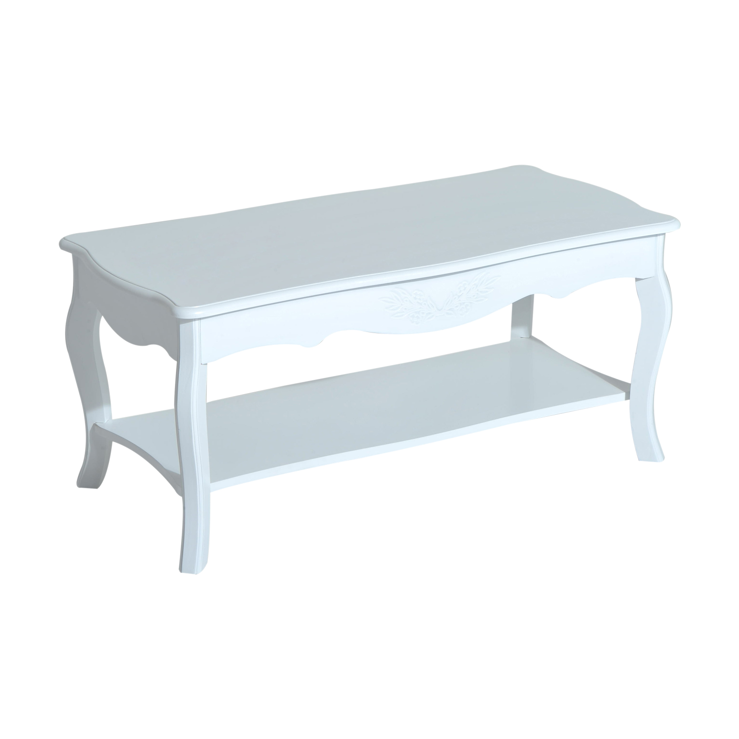 HOMCOM Wooden Country Cottage Style Two Tier Accent Coffee Table ...