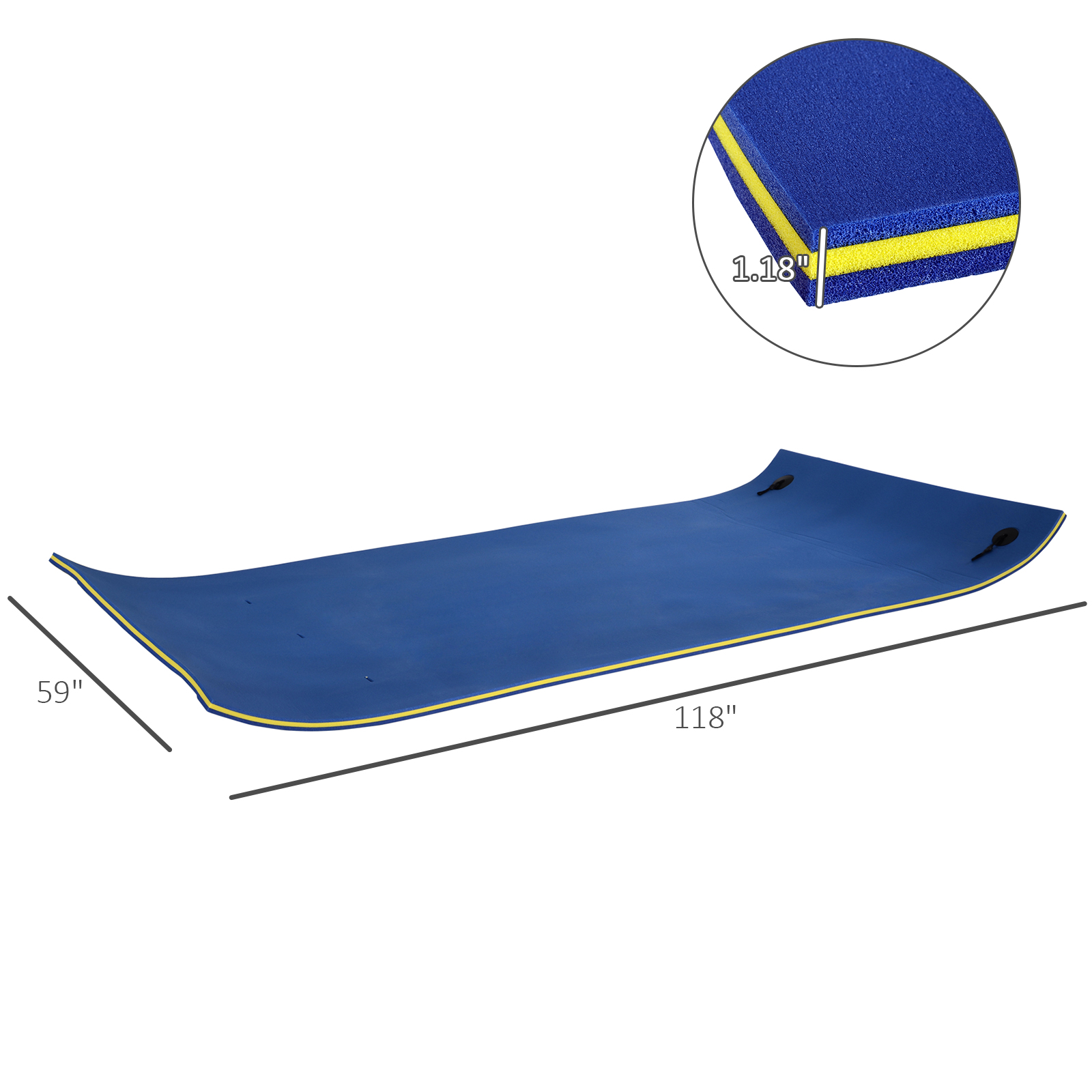 HOMCOM Floating Water Mat Float Pad Used in Lake Pool Water Beach Sea ...