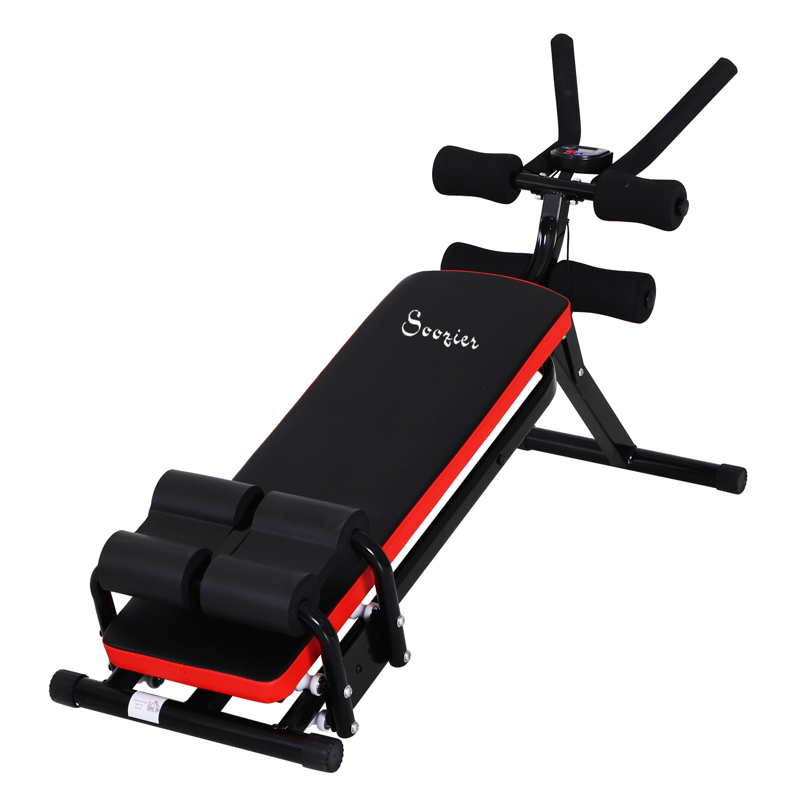 Soozier Steel Tube Abdominal Trainer Foldable Adjustable Black|AOSOM.CA