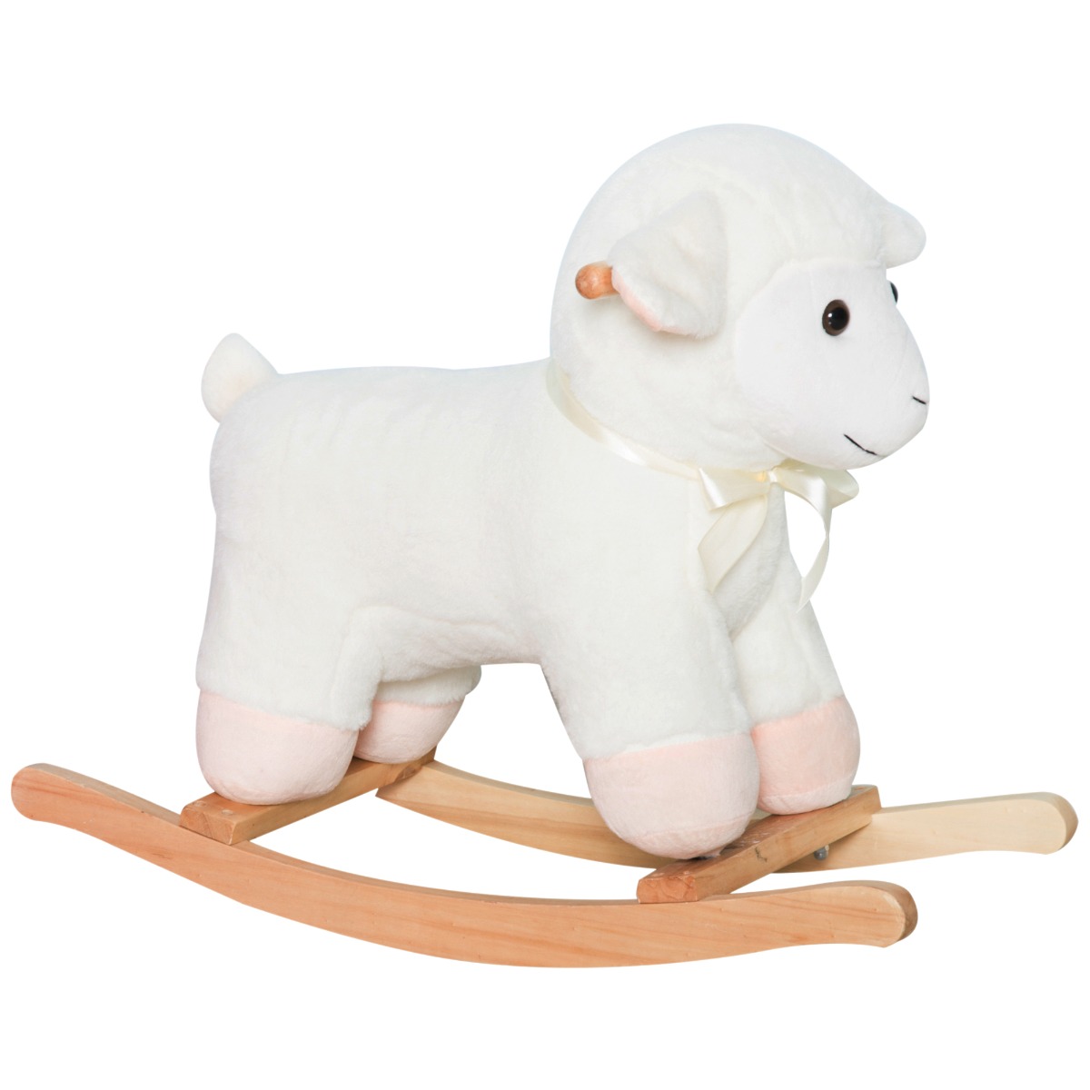 Qaba Rocking Horse Toy Kids Playtime Plush Rocking Sheep Lamb Ride On ...