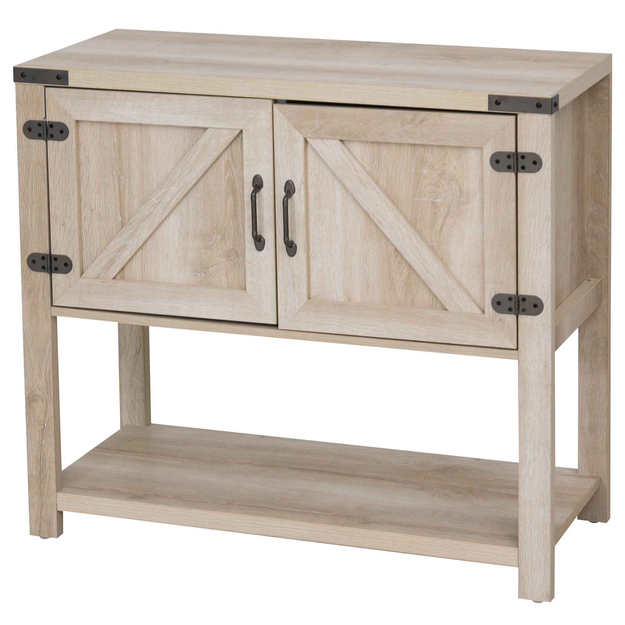 HOMCOM 2-Door Free Standing Storage Cabinet with Bottom Shelf Kitchen ...