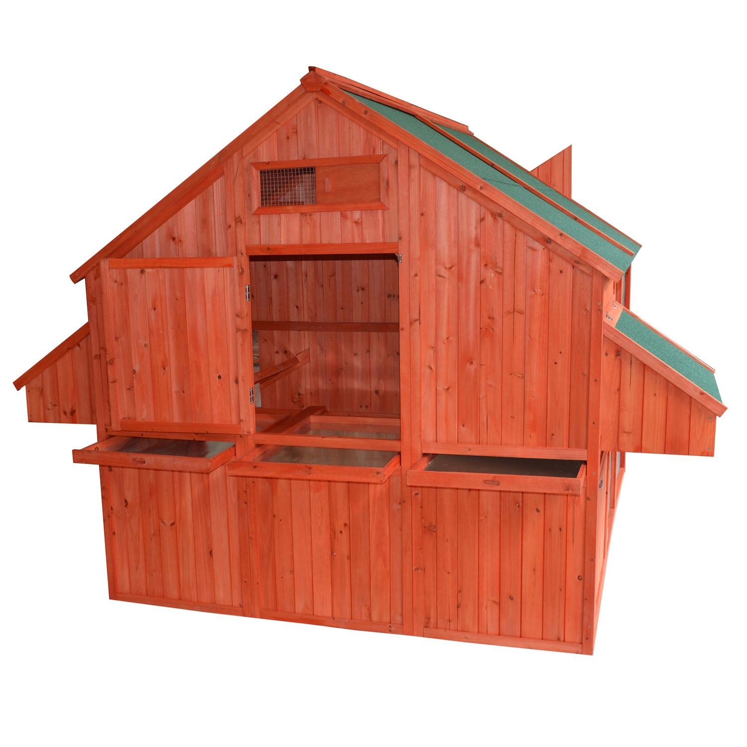 Pawhut Extra Large Backyard Wood Chicken Coop Poultry Hen House with ...