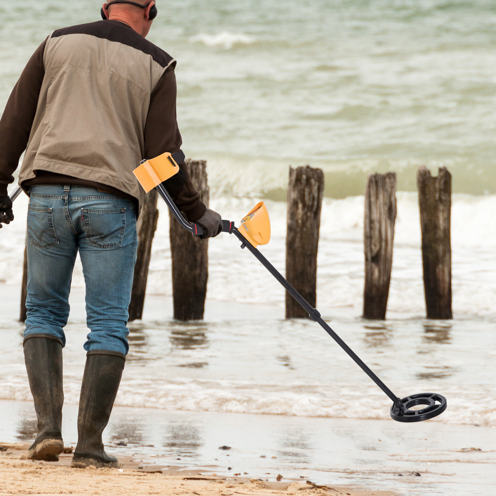 Outsunny Metal Digger Detector Gold Search Device Waterproof Coil ...