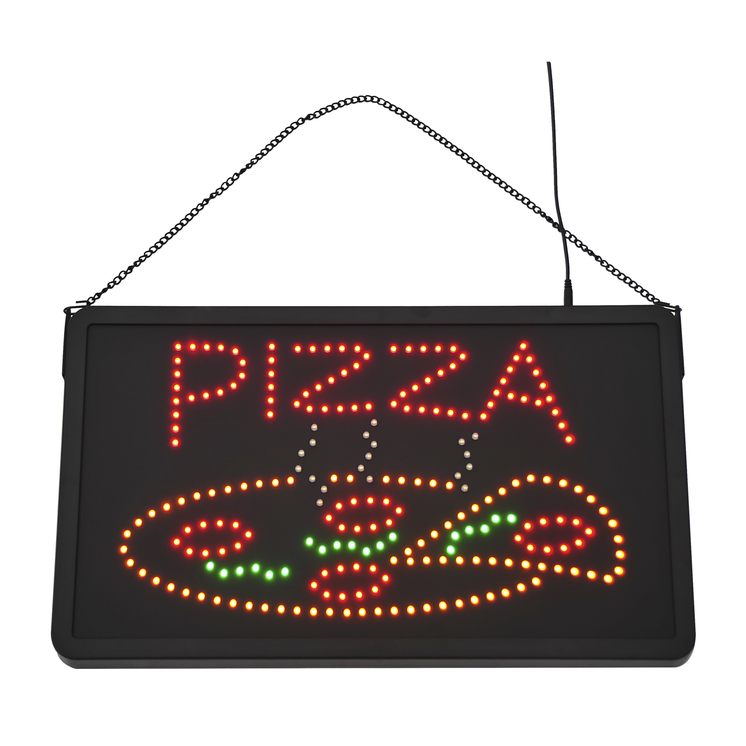 LED "Pizza" Sign - 2 Flash Patterns - Black Board/Colourful Bulbs|Aosom.ca