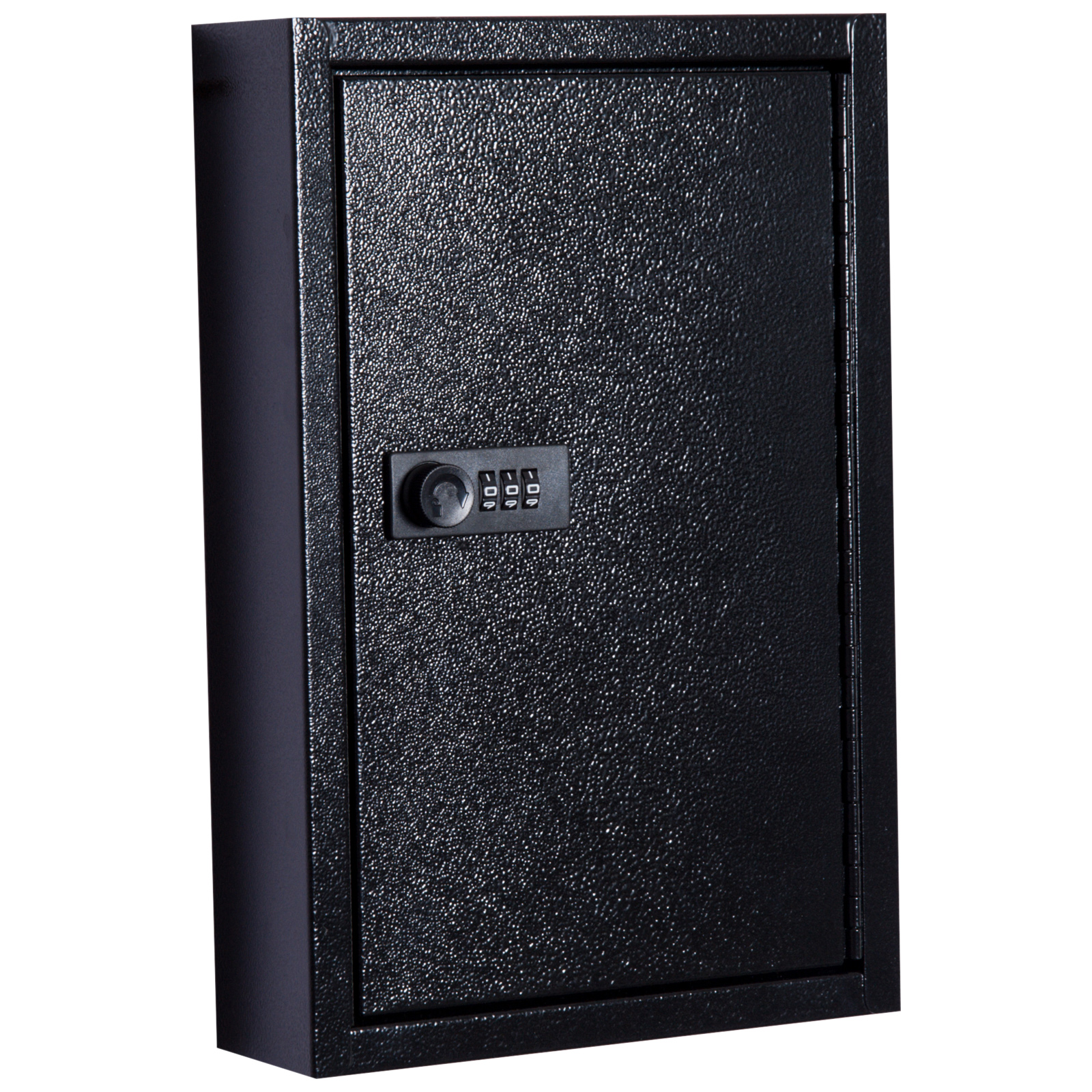 HOMCOM Lockable Steel Key Cabinet Wall Mounted w/ Key Tags Black|AOSOM.CA