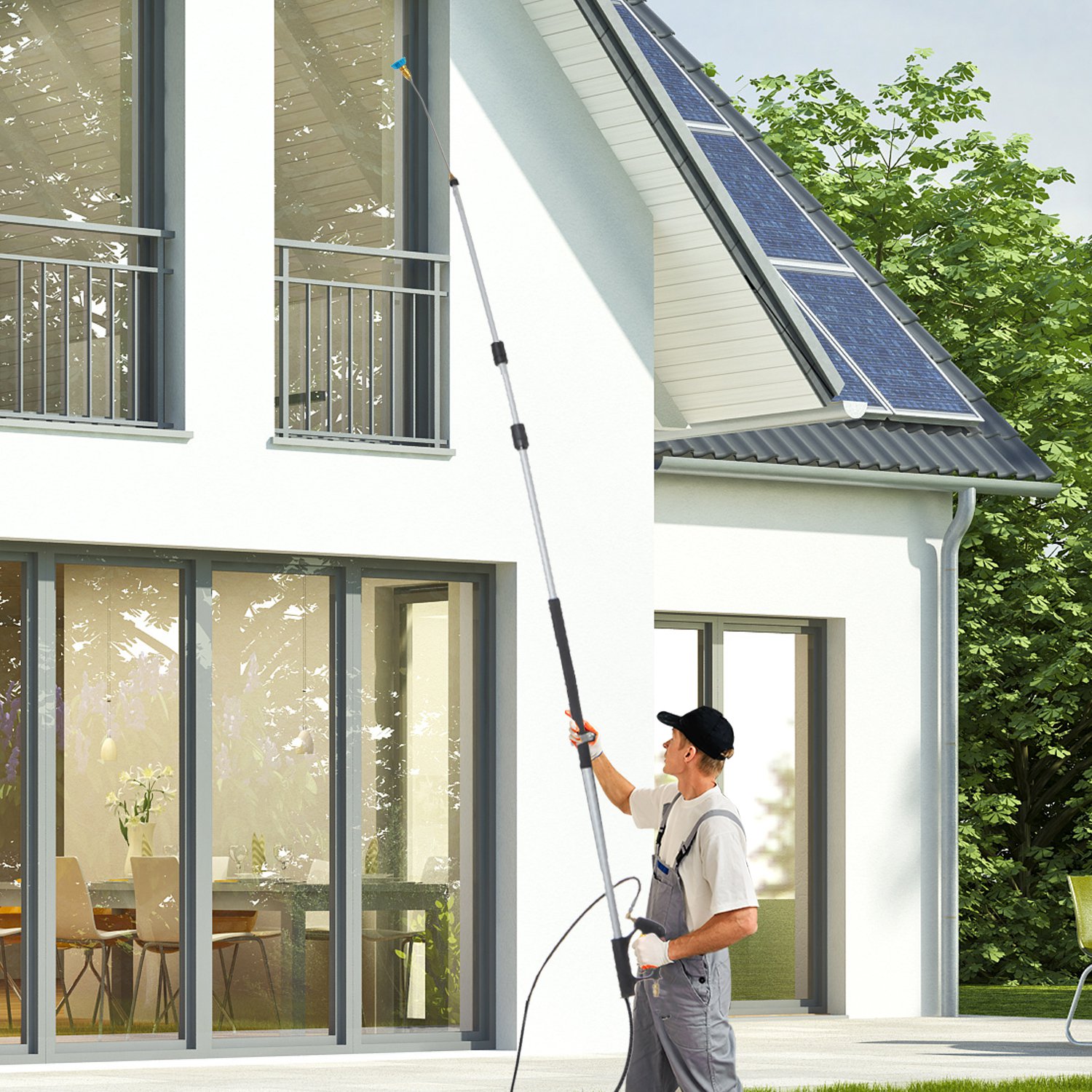 Outsunny 18ft 3-Section Telescopic Lance Extension Pressure Wand ...