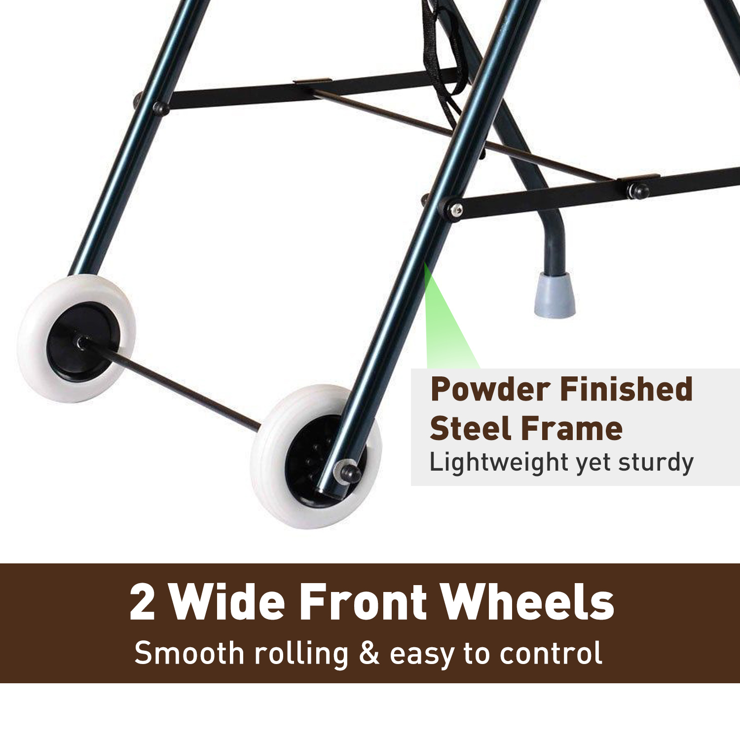 HOMCOM Folding Adjustable Walker Rollator Healthcare Wheeled Mobility ...