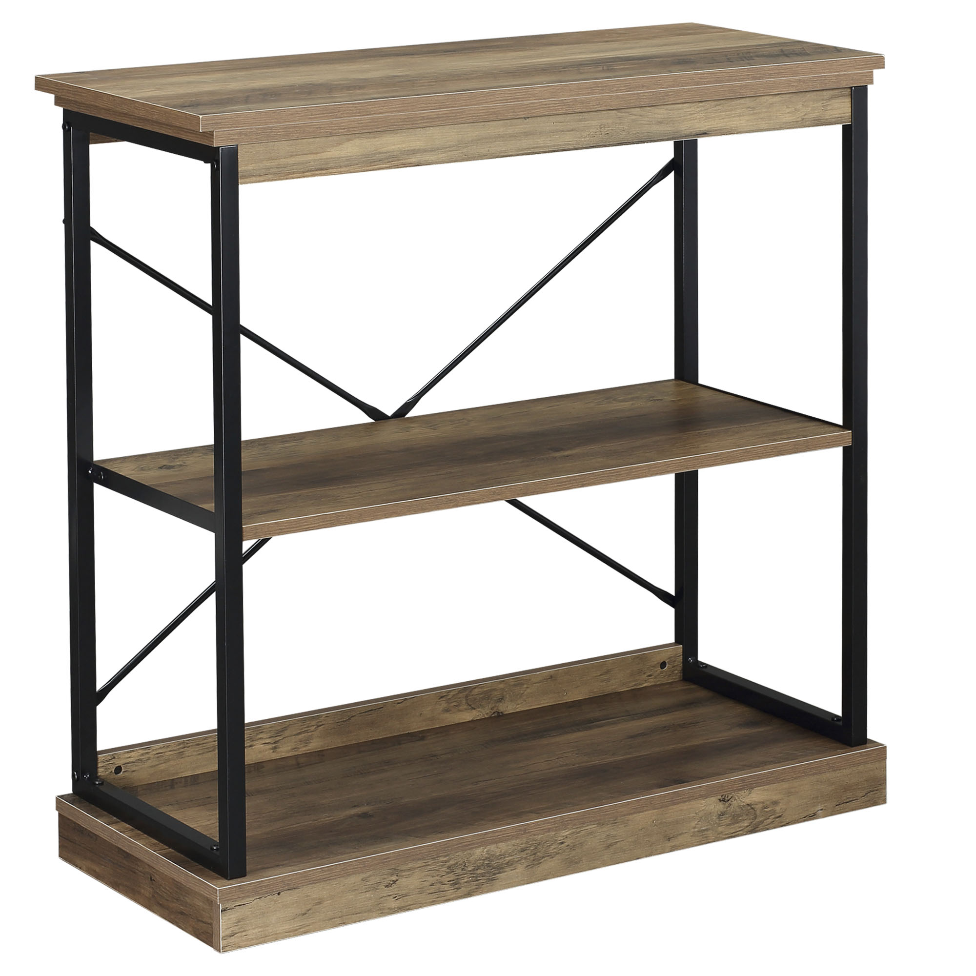 HOMCOM 2-Tier Industrial Style Storage Steel Wooden Shelf with a Robust ...