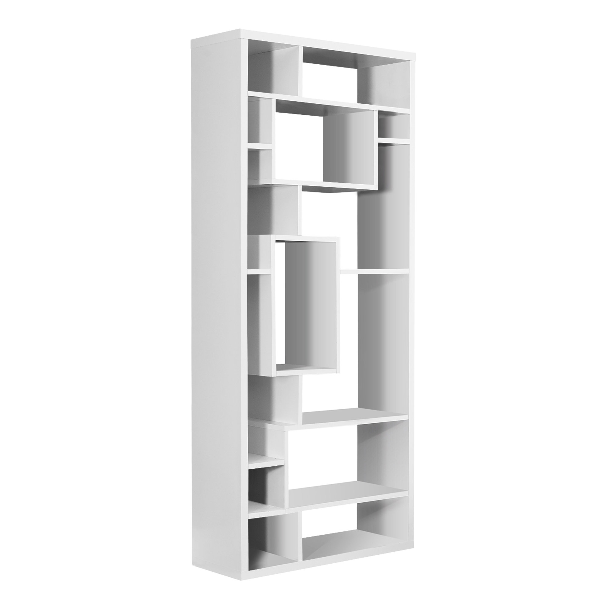 Monarch 72"H Modern Backless Bookcase with Asymmetrical Shelves - White ...