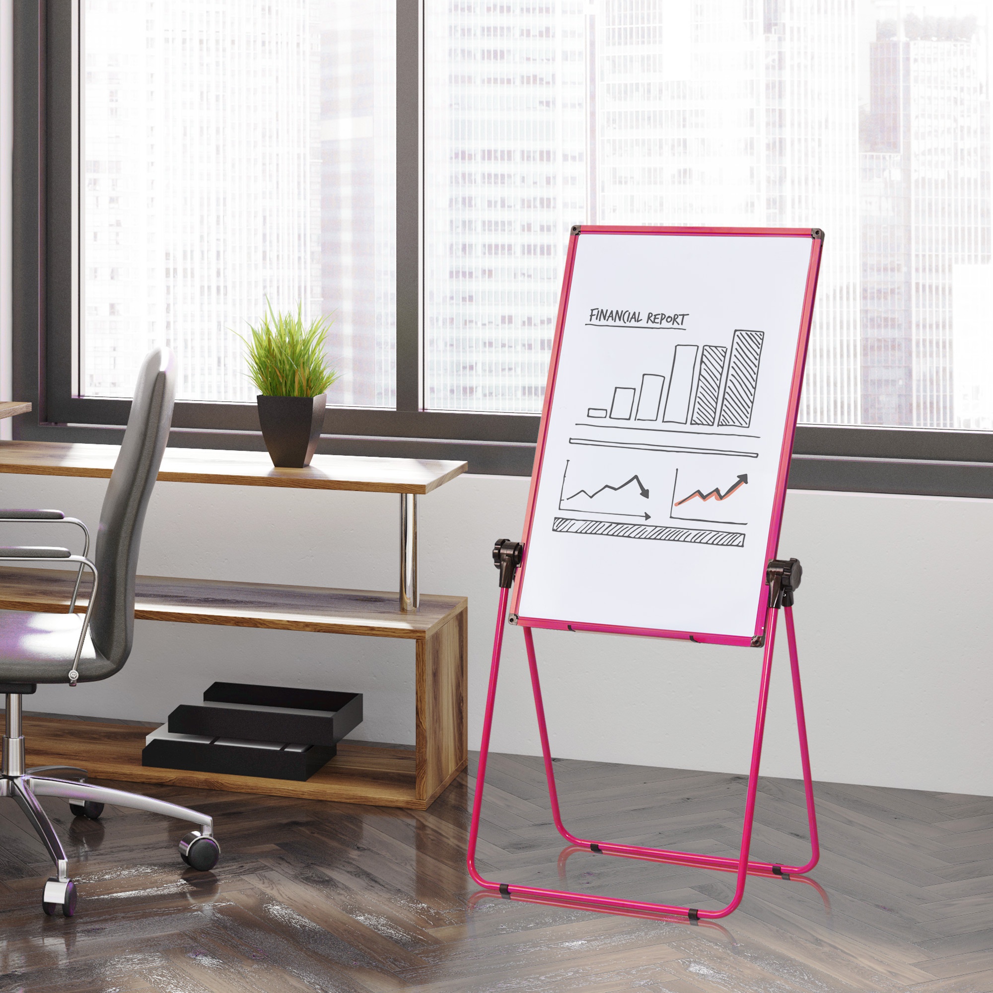 Vinsetto U-Stand Double-Sided Foldable Magnetic Whiteboard Dry Erase ...