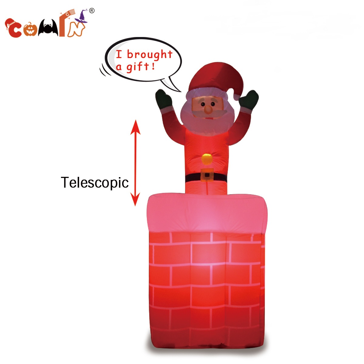 COMIN 6 Foot Tall Inflatable Santa Claus & Chimney (can move up and ...