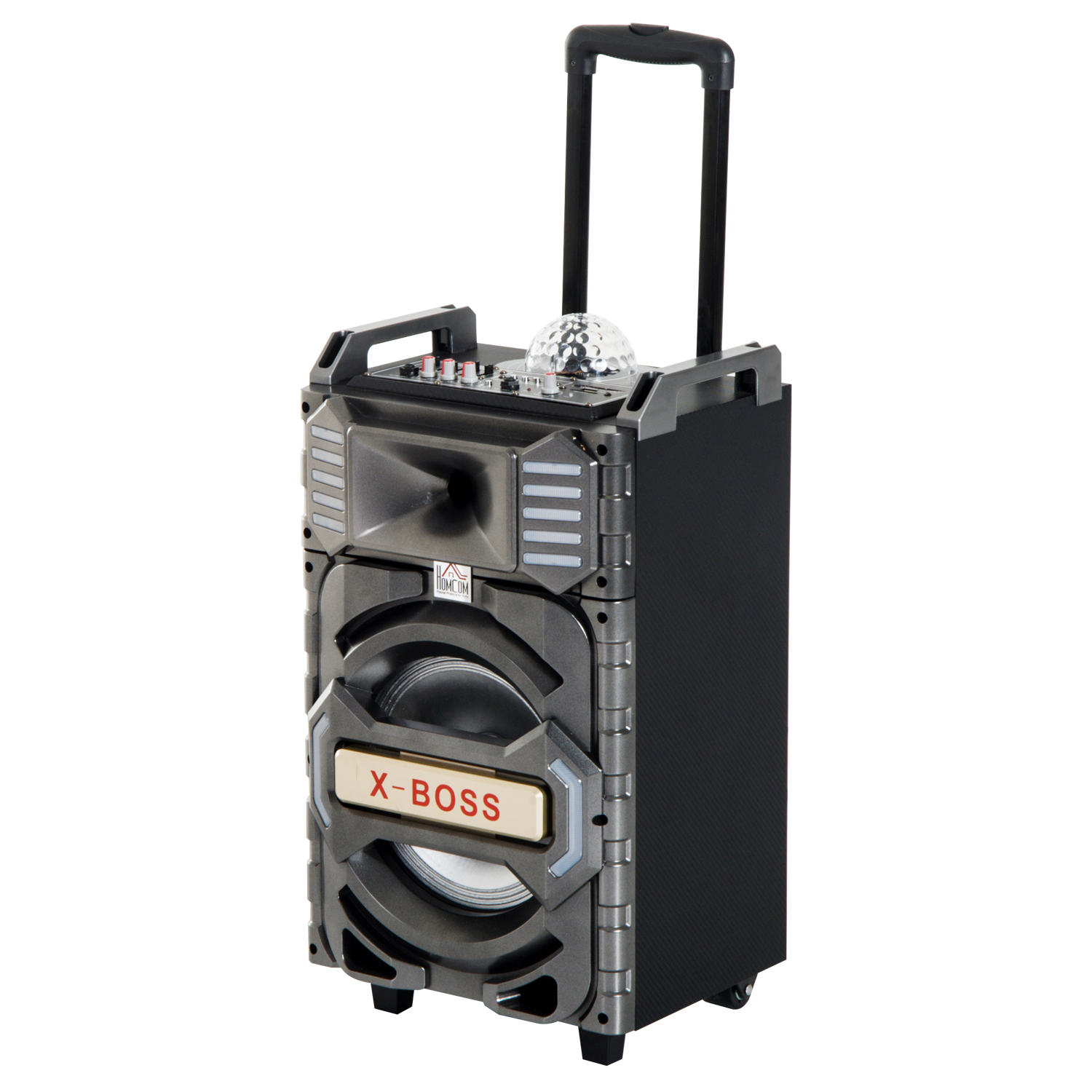 HomCom 50 Watt Portable Bluetooth Subwoofer Speaker System with LED ...