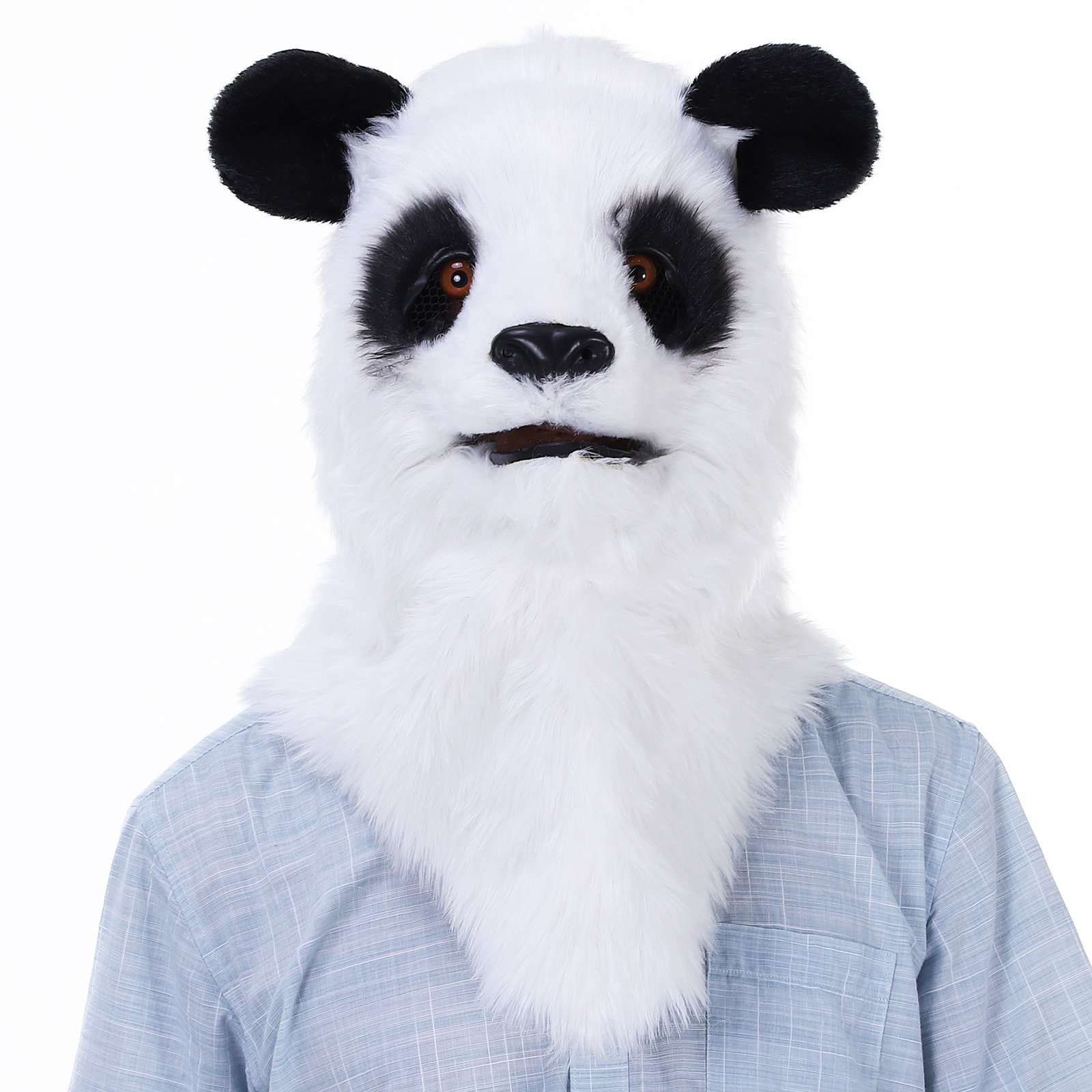 HomCom Realistic Mouth Mover Mask Halloween / Cosplay Costume - Panda ...