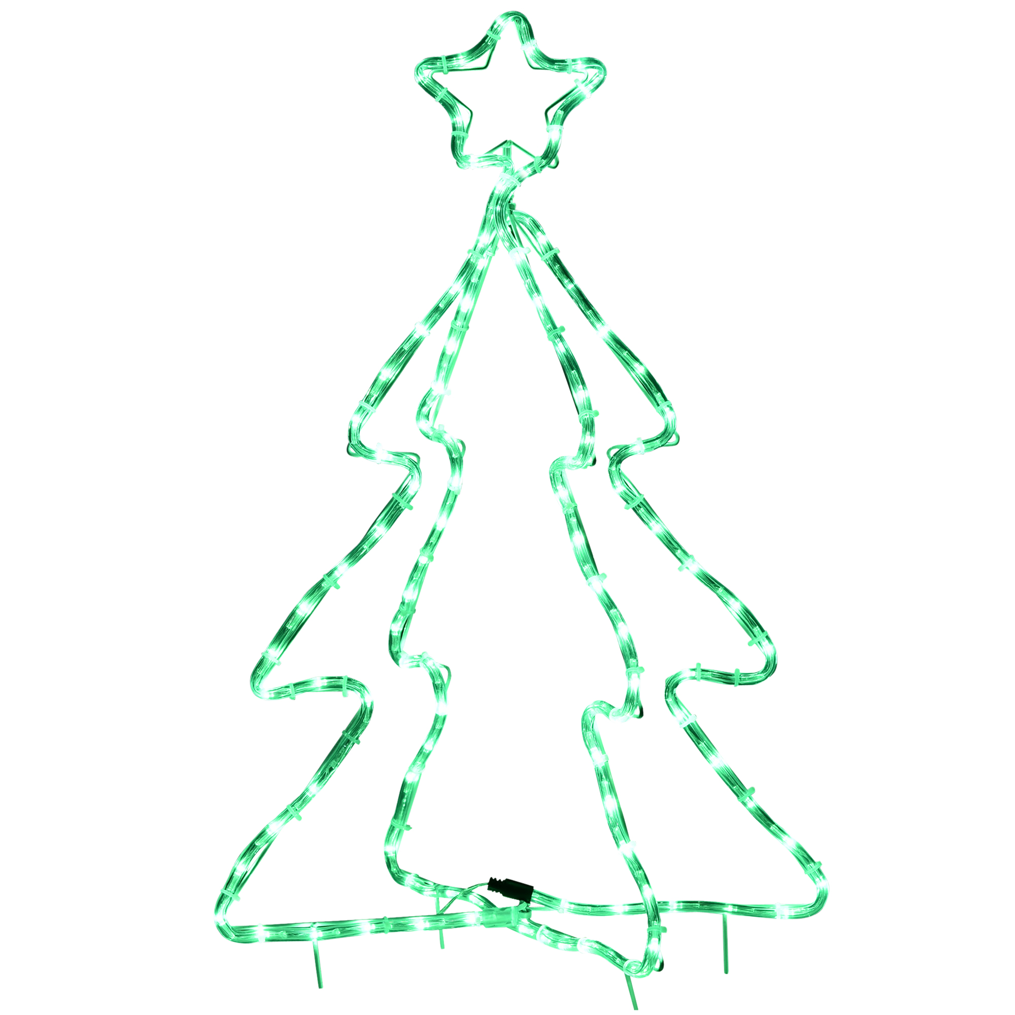 Outsunny Christmas LED Motif Light Christmas Tree, Green Rope Lighting ...