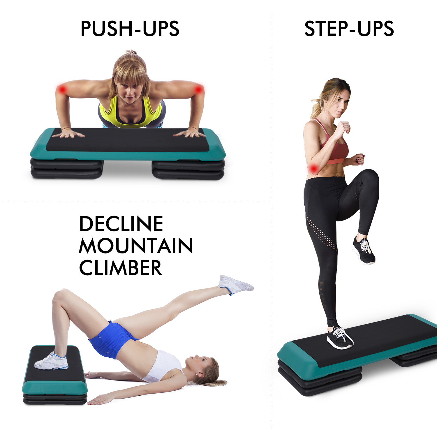Soozier Aerobic Steeper 43" Adjustable Platform Cardio Fitness Trainer ...