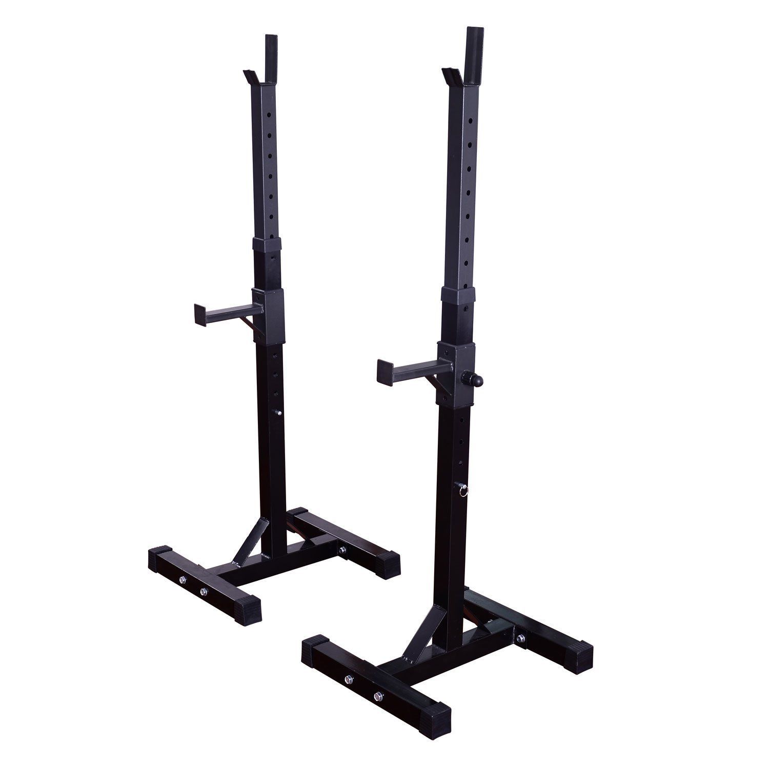 Soozier Barbell Stands Adjustable Stable Squat Stand Portable 2 Bars ...