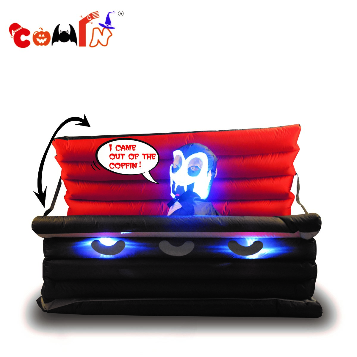 COMIN New Arrival 6 Foot Long Halloween Inflatable Vampire Emerging ...