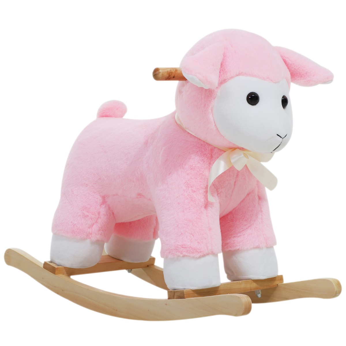 Qaba Lamb Rocking Horse Sheep Nursery Stuffed Animal Ride On Rocker for ...
