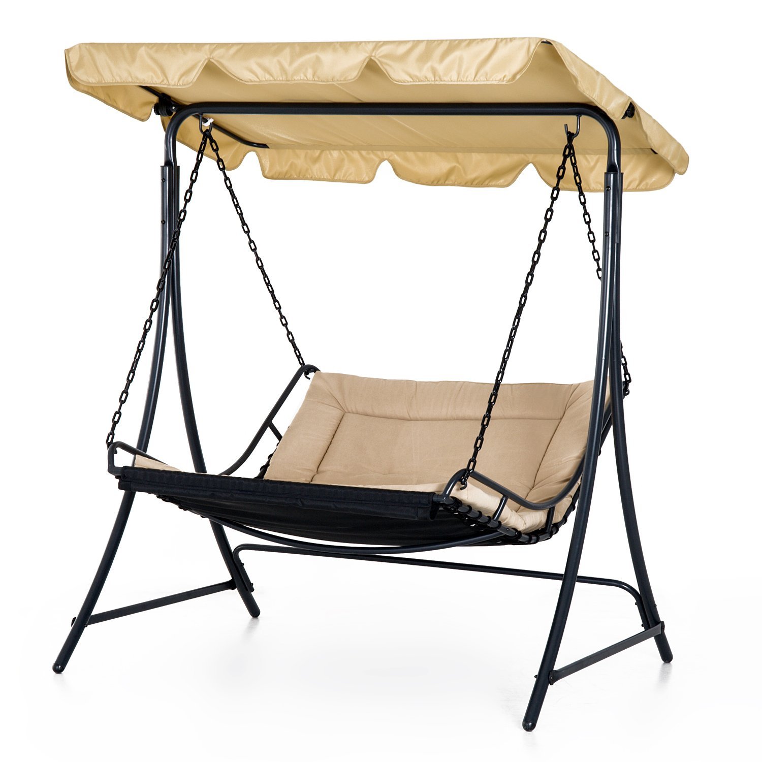 Outsunny Covered Hanging Outdoor Patio Swing Hammock Chair Bed Lounger ...