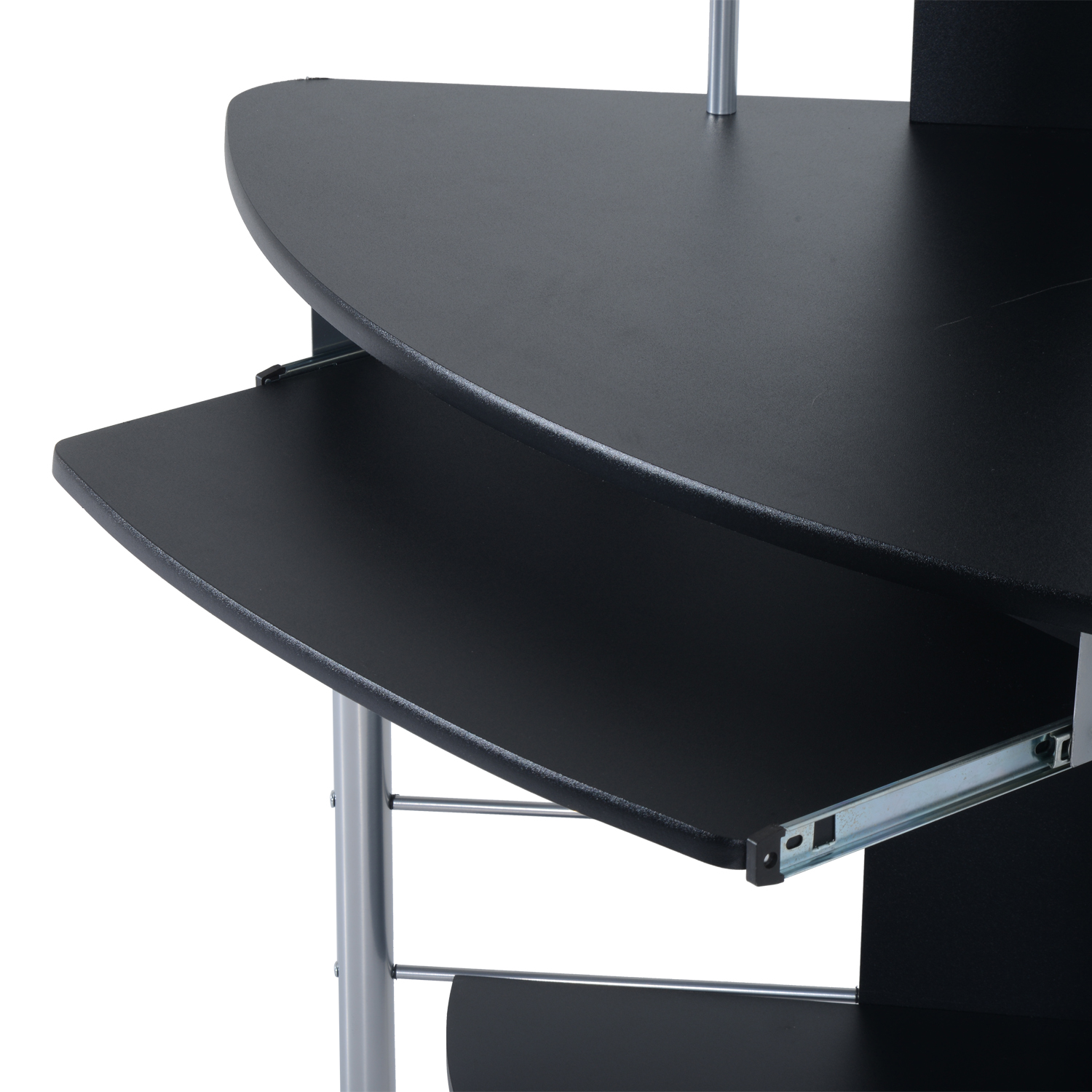 HomCom 45 Arch Tower Modern Corner Computer Workstation Desk C Black corner tower computer workstation desk Aosom