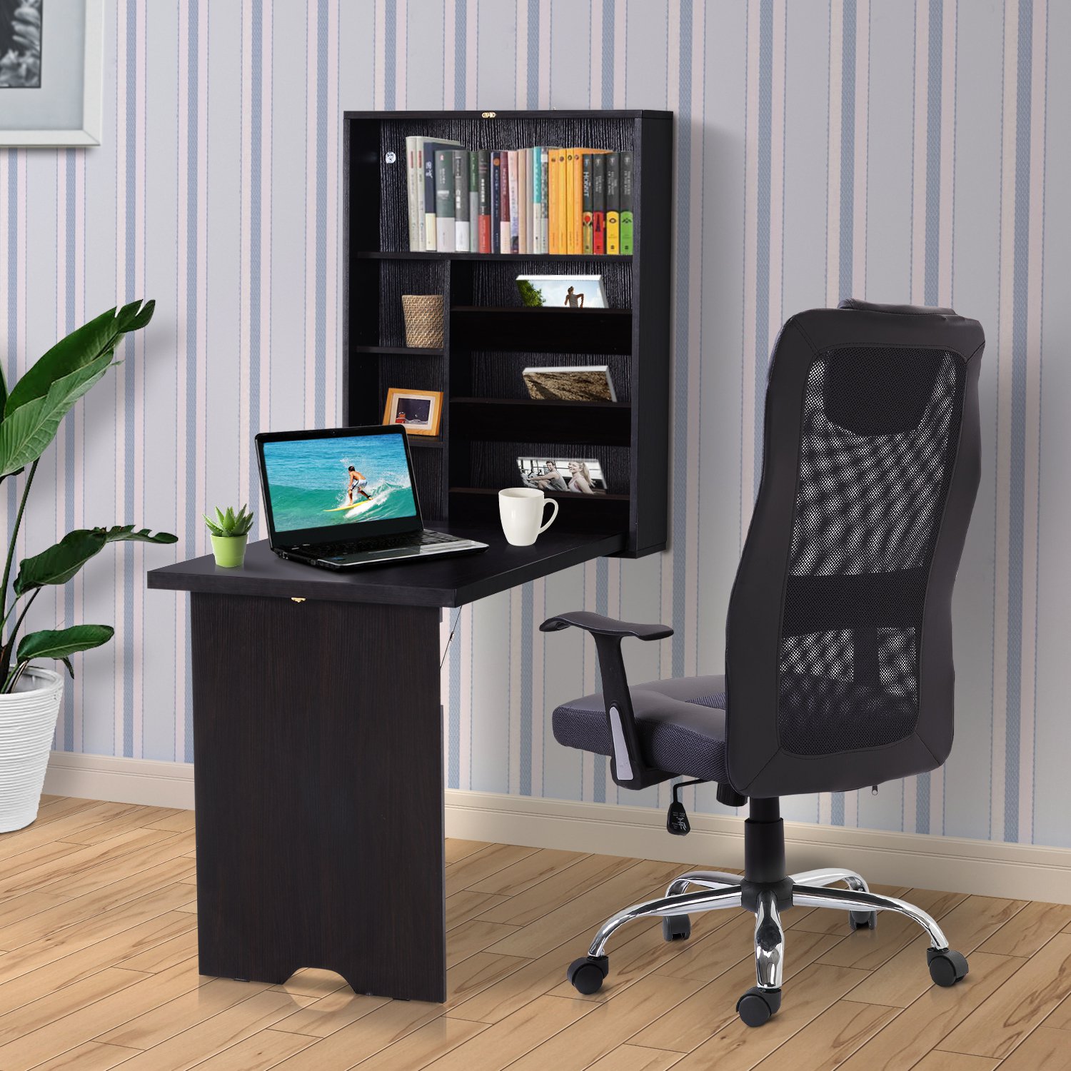 HomCom Wooden Contemporary Corner Writing Table Fold Out Convertible ...