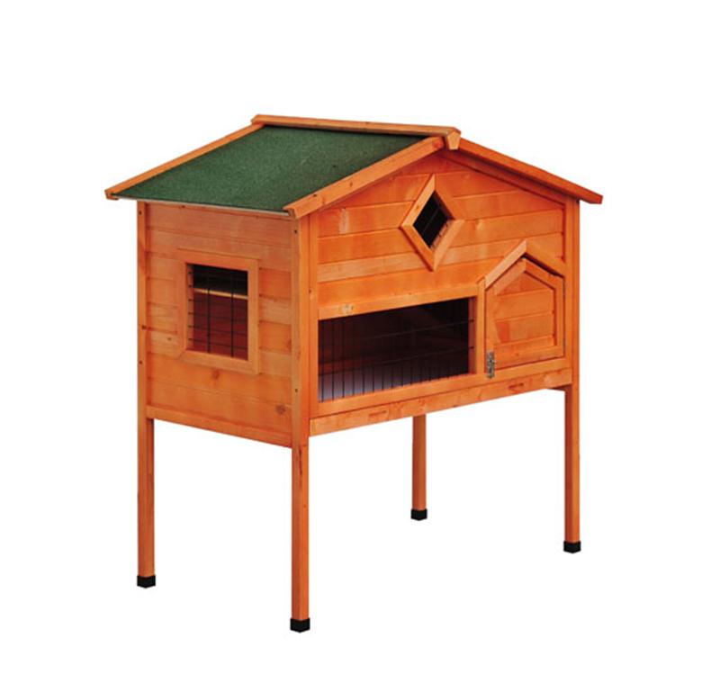 Pawhut 2 Story Rabbit Hutch Outdoor Wood / Wooden Bunny w/ Loft wooden ...