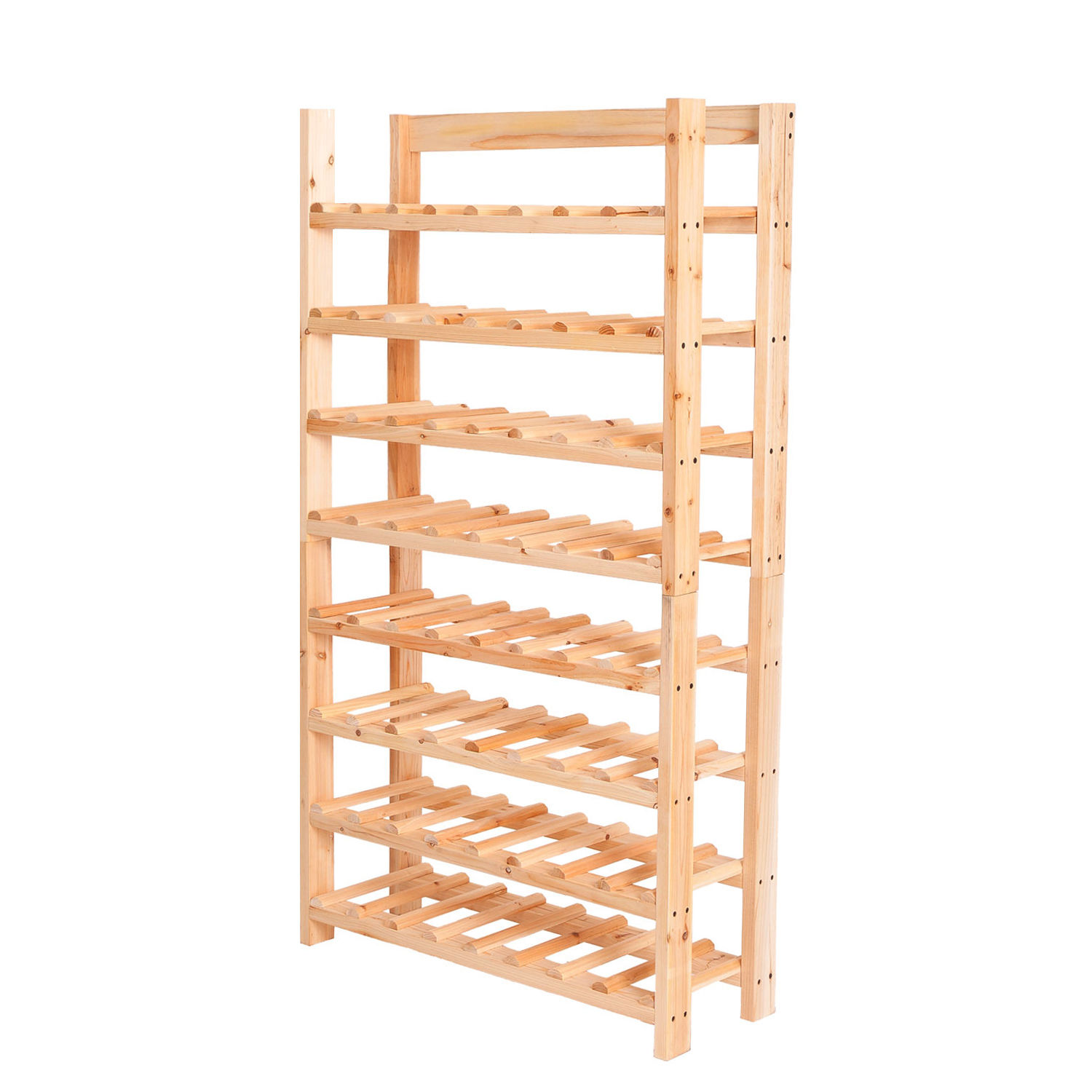 HomCom Rustic Wood 8 Tier 120 Bottle Wine Rack