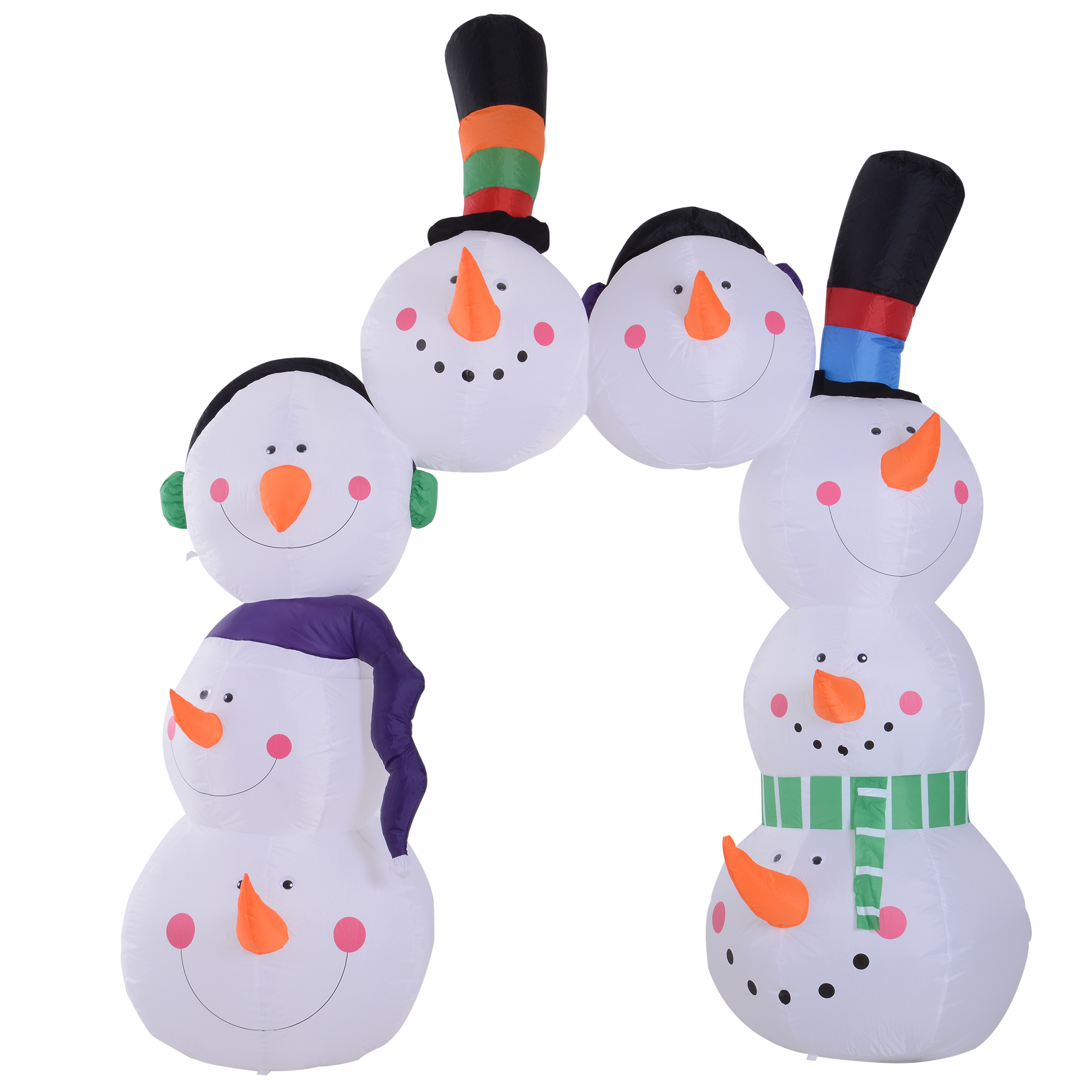 HOMCOM 9" Outdoor Lawn Inflatable Inflatable Christmas Arch - Smiling ...