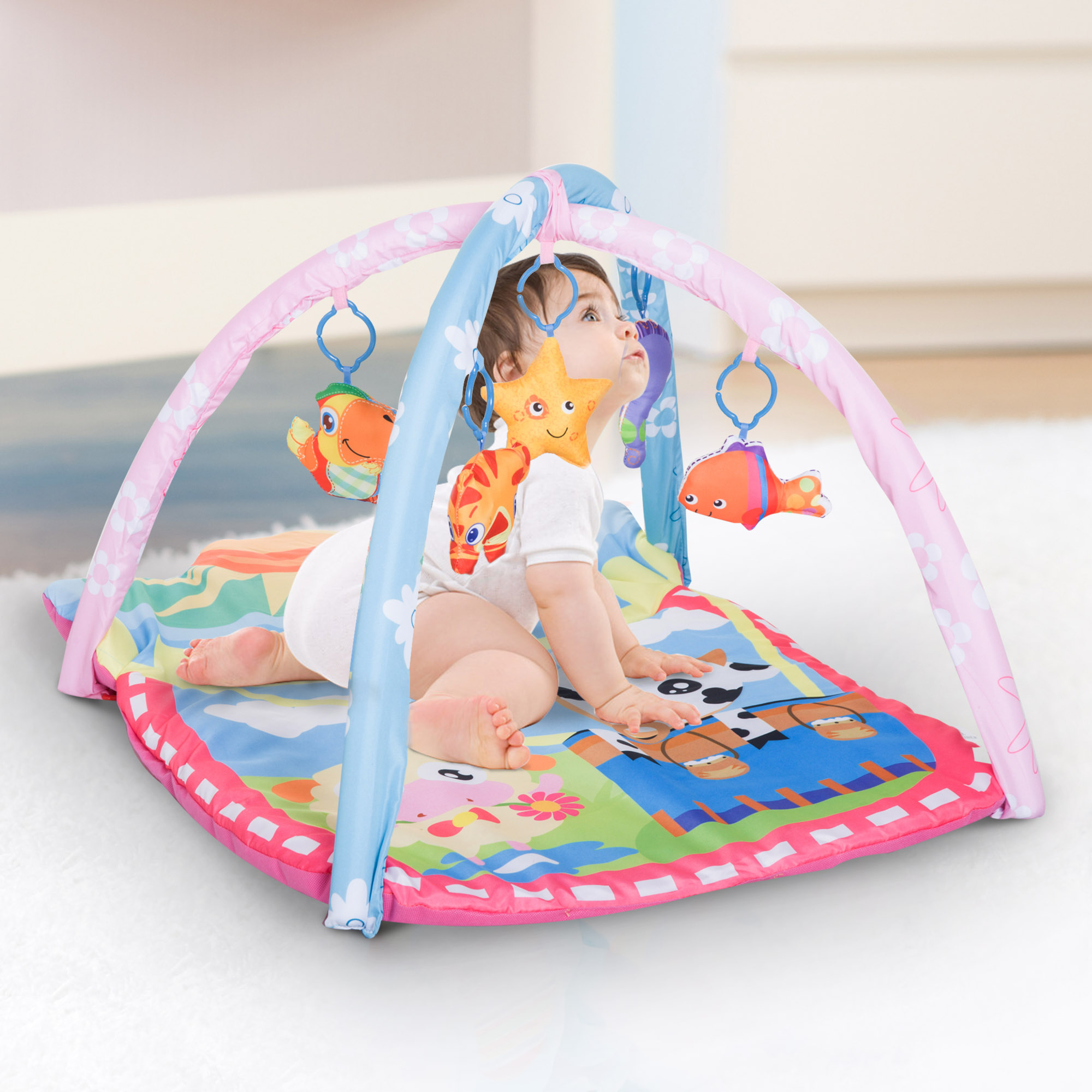 Qaba Kids Baby Toddler Play Gym Activity Center Creeping Mat | aosom.com