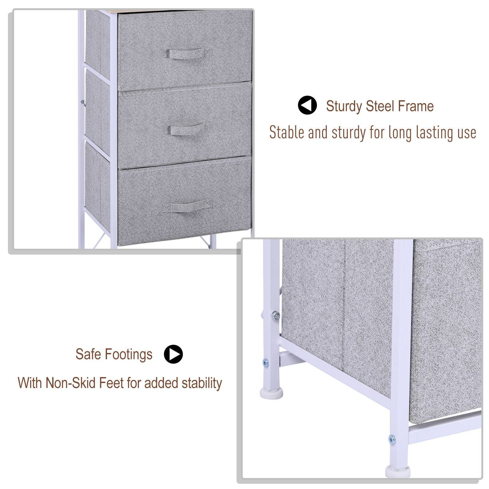 HomCom 26"? Storage Tower Cube Vertical Dresser Unit 4 Fabric Drawer ...