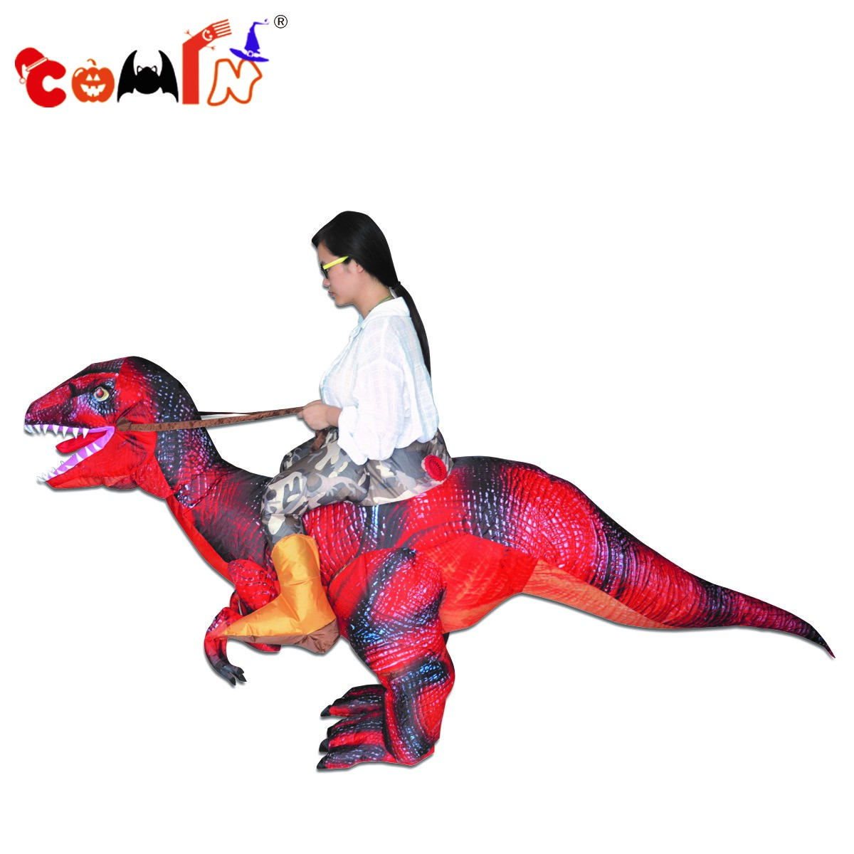 COMIN Adult Size Deluxe Version of Inflatable Raptor Dinosaur Dress ...