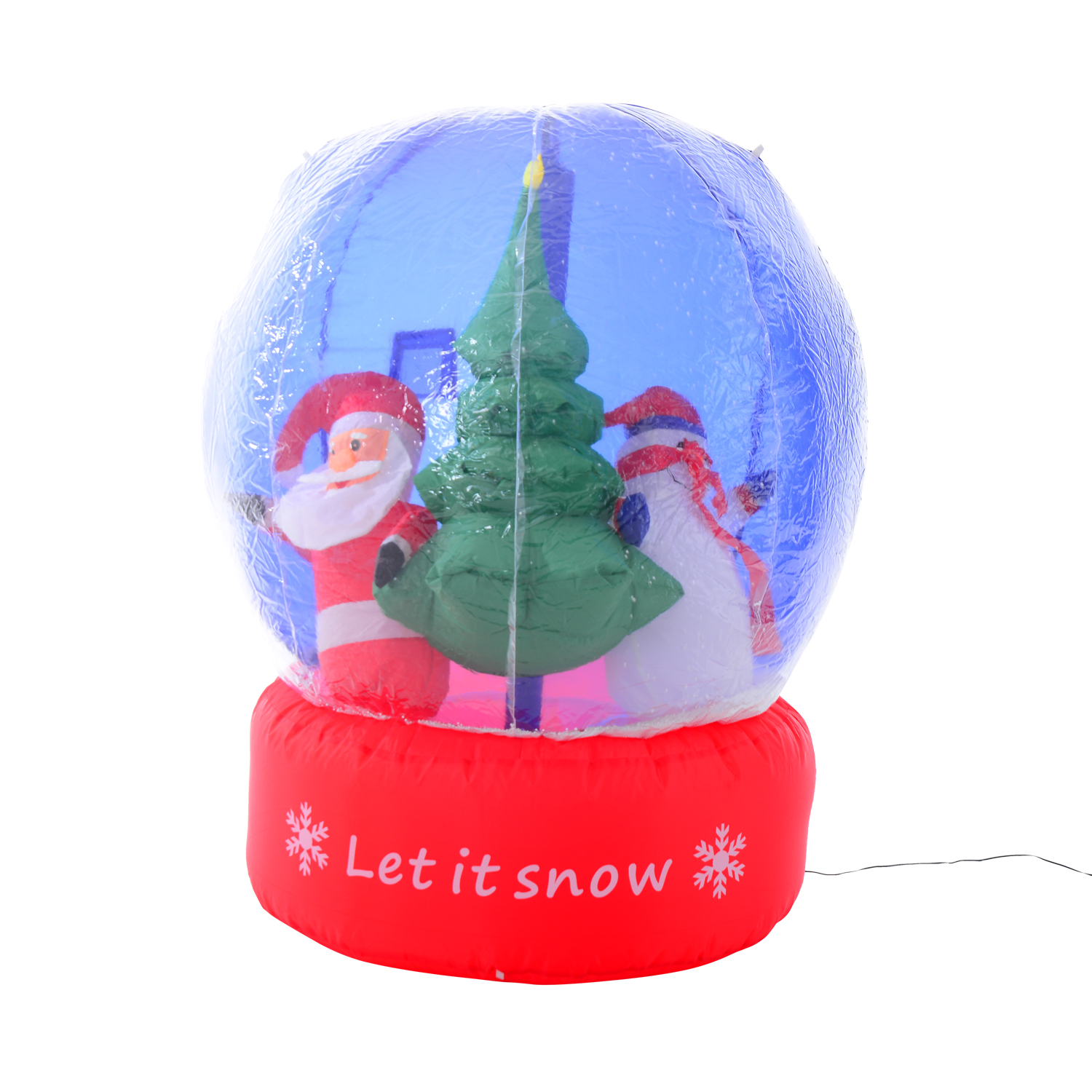 4' Inflatable LED Lit Christmas Snow Globe w/ Santa & Frosty - Lawn ...