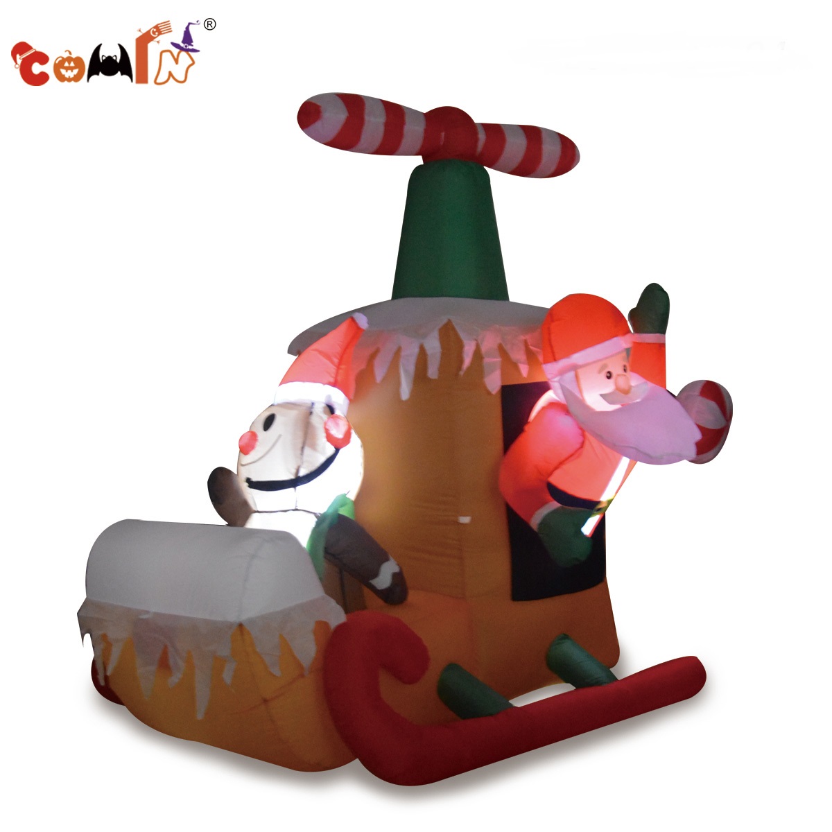 COMIN 6 Foot Tall Inflatable Helicopter Inflatable Christmas Yard ...