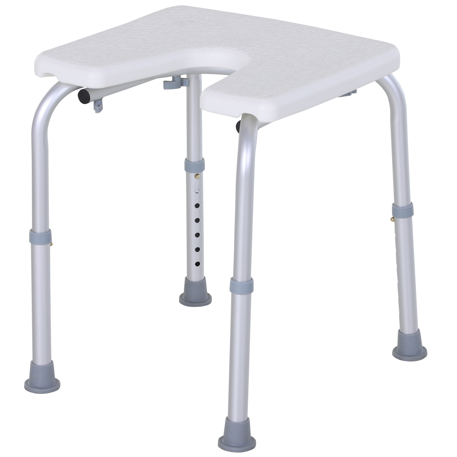 Homcom 7-Level Adjustable Aluminum Bath Stool Spa Shower Chair w/ Non ...