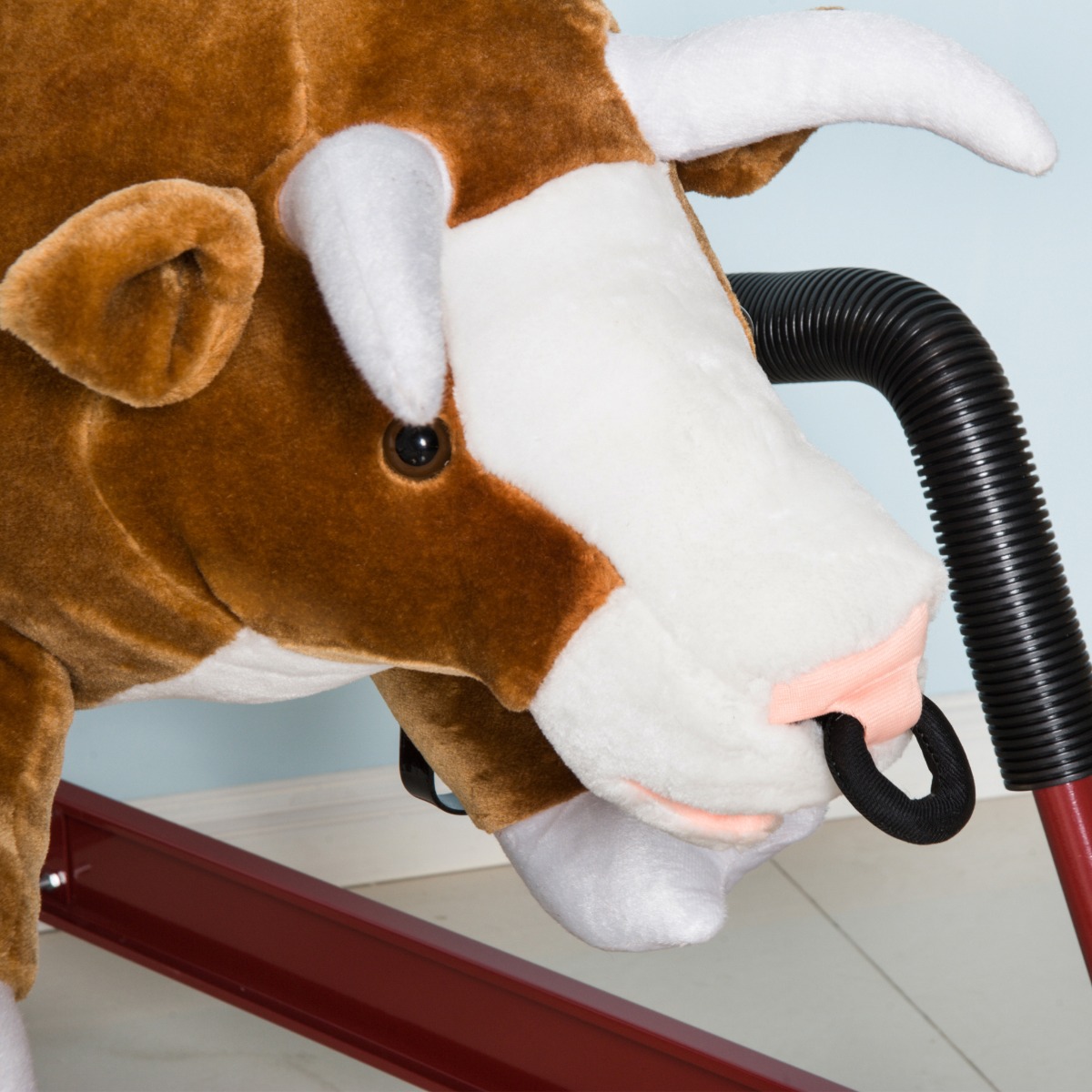 Qaba Spring Rocking Horse Plush Spring Rocking Horse-Style Rodeo Bull ...