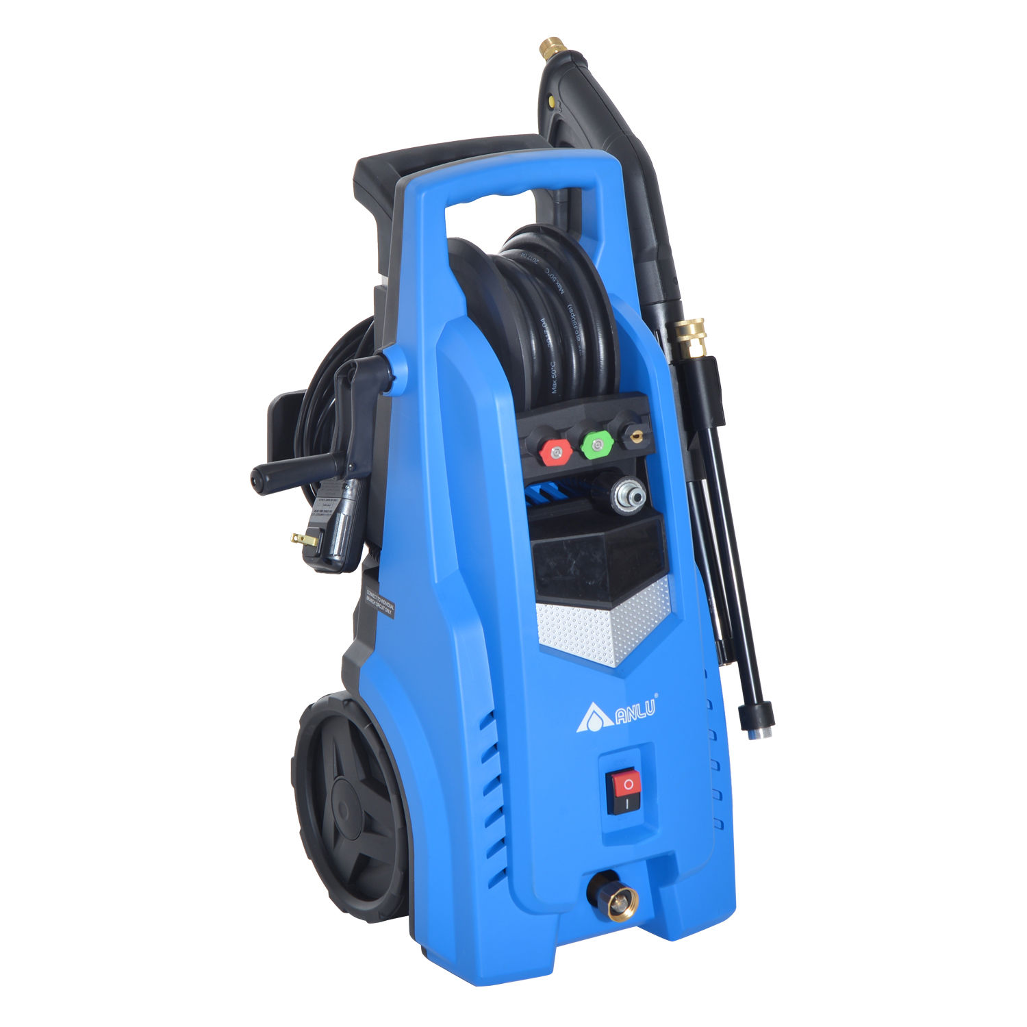 HomCom 2000 PSI 1.3 GPM Electric Pressure Washer Sprayer w/ Hose Reel ...